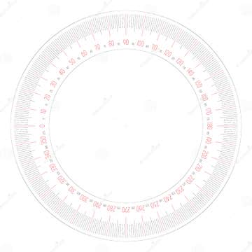 Full 360 Degrees Protractor Measuring Instrument Stock Vector ...