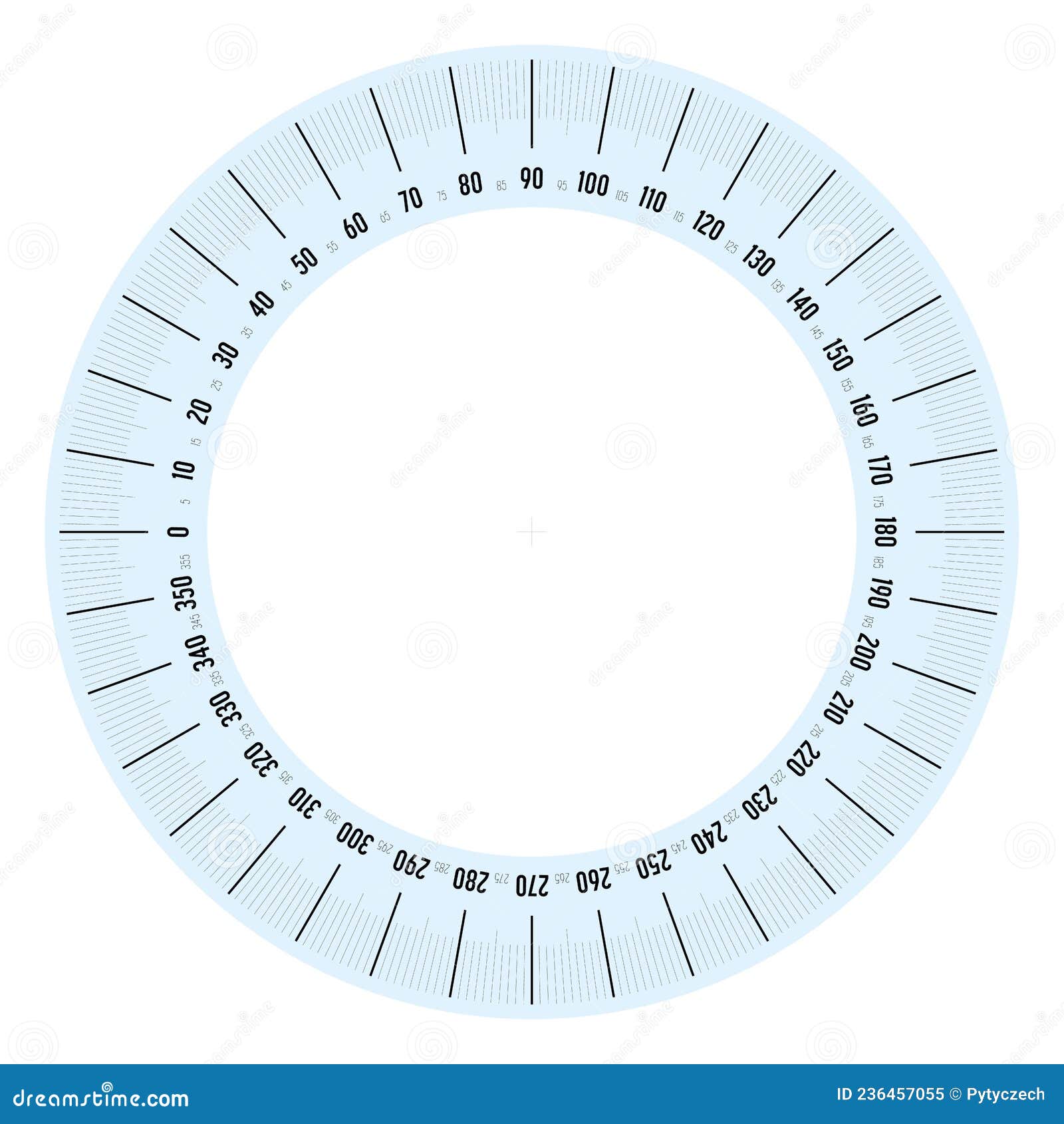 Full 360 Degrees Protractor Measuring Instrument Stock Vector ...