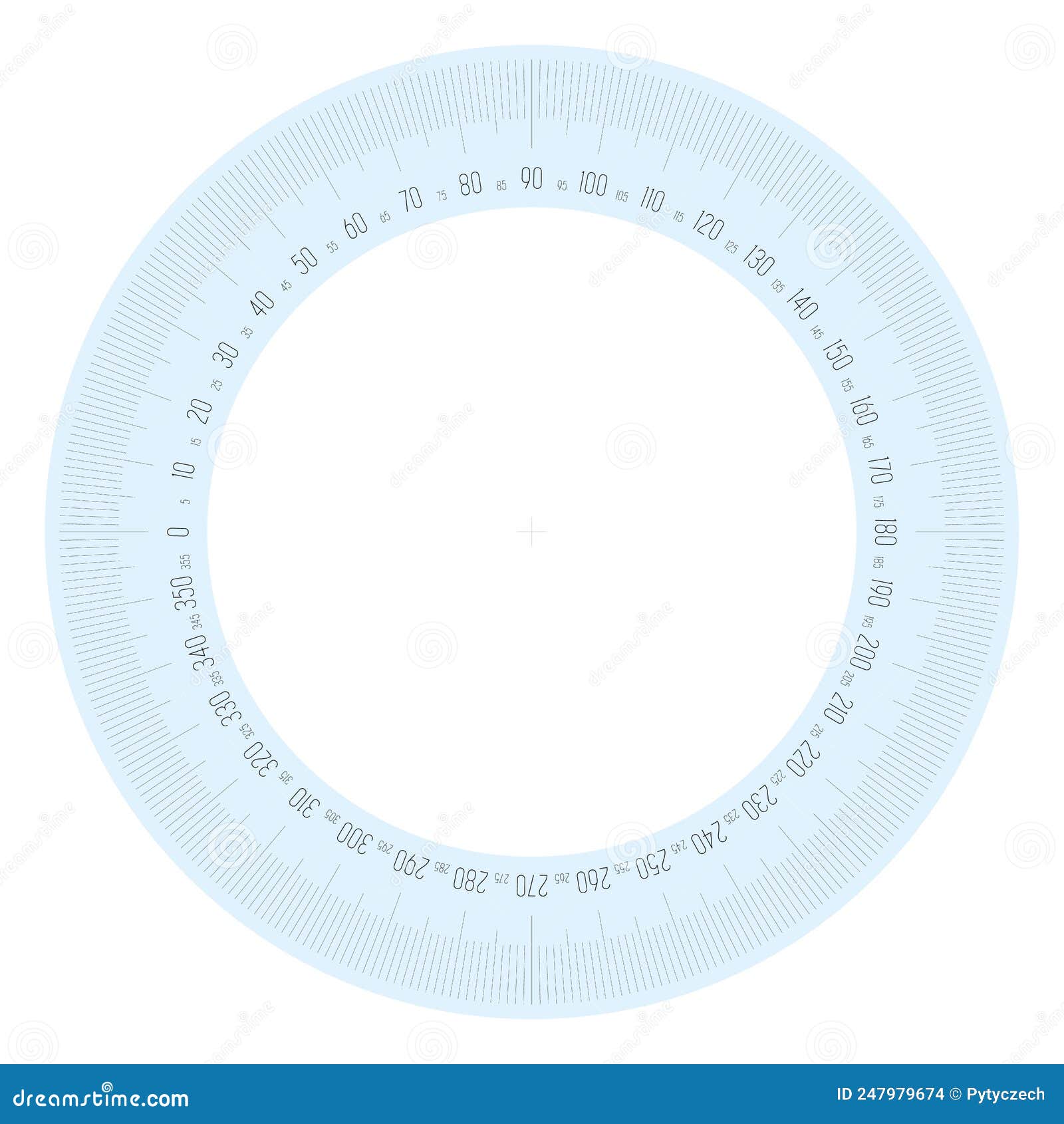 Full 360 Degrees Protractor Measuring Instrument Stock Vector ...