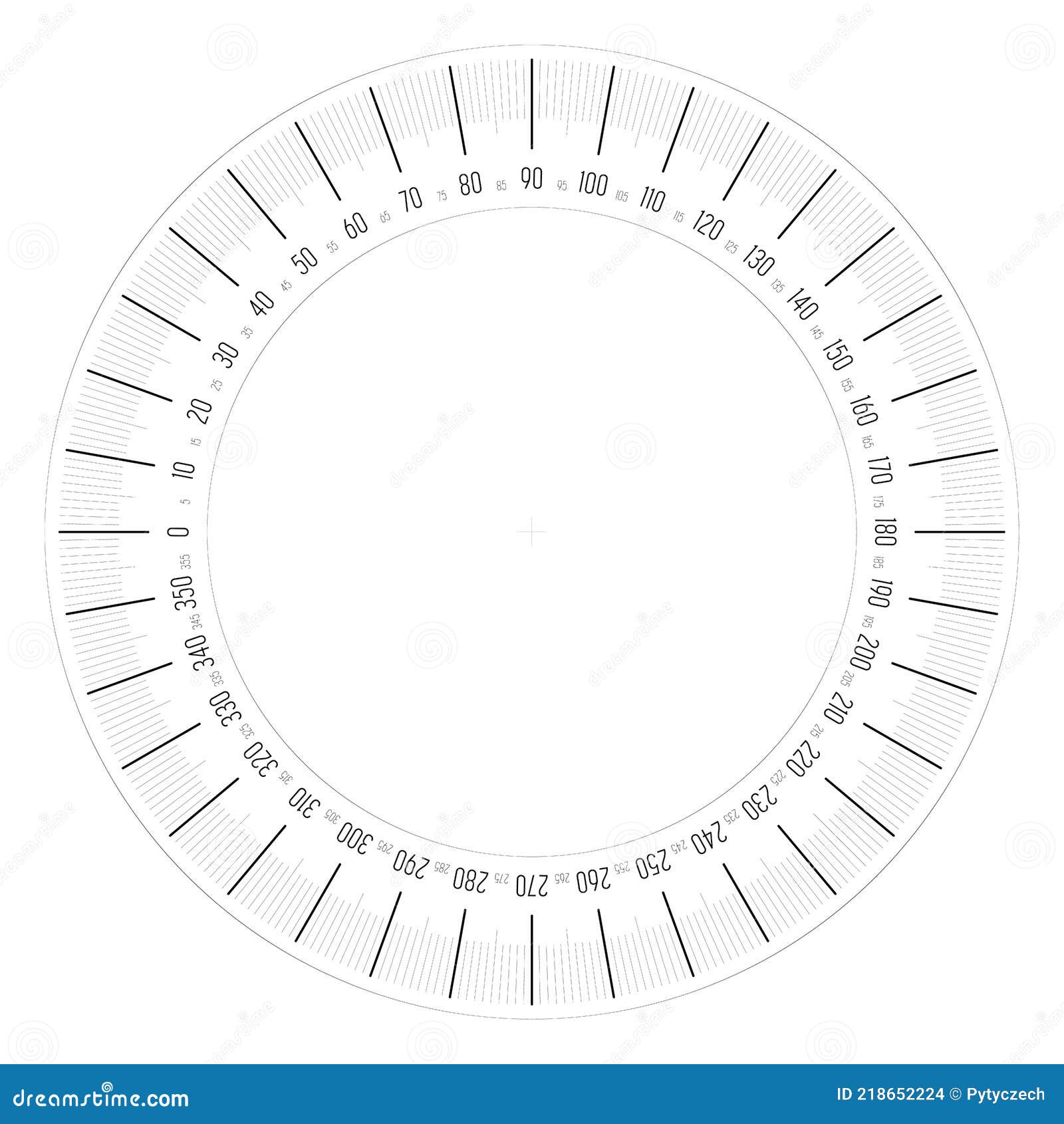 Full 360 Degrees Protractor Measuring Instrument Stock Vector ...