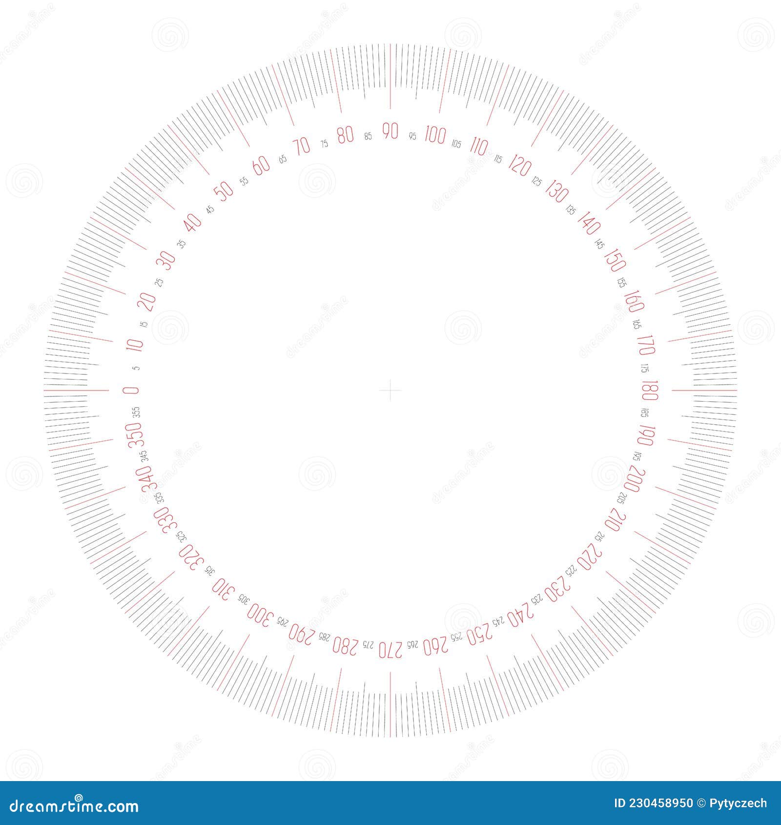 Full 360 Degrees Protractor Measuring Instrument Stock Vector ...