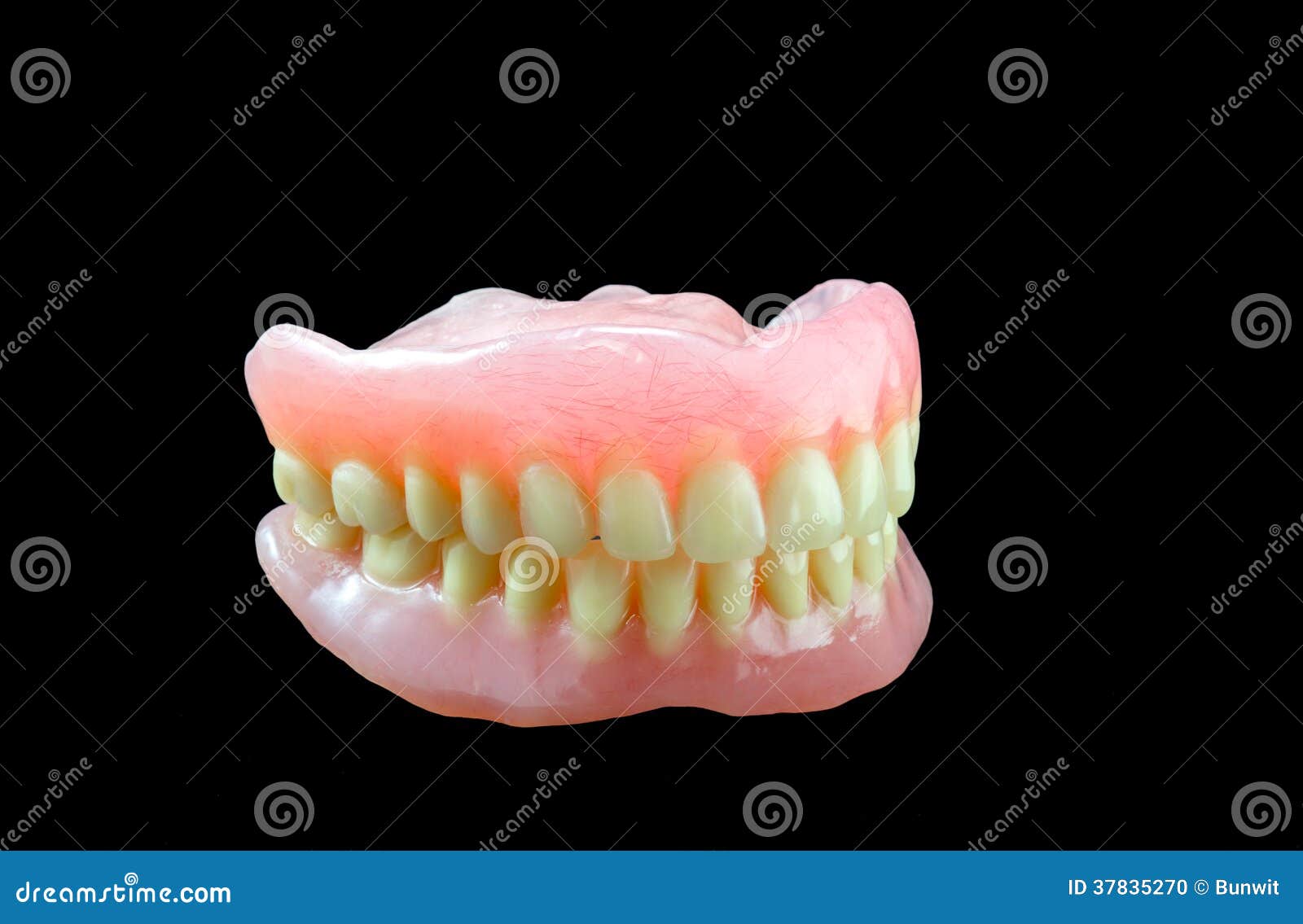 Full Denture on Black Background Stock Photo - Image of medical ...