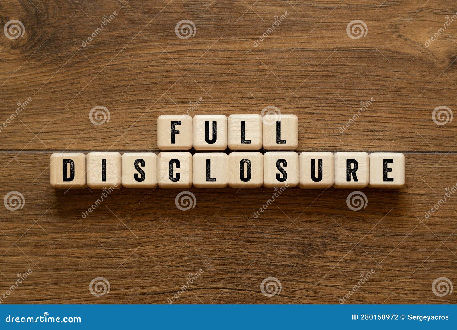 Full Disclosure - Word Concept on Building Blocks, Text Stock Photo ...