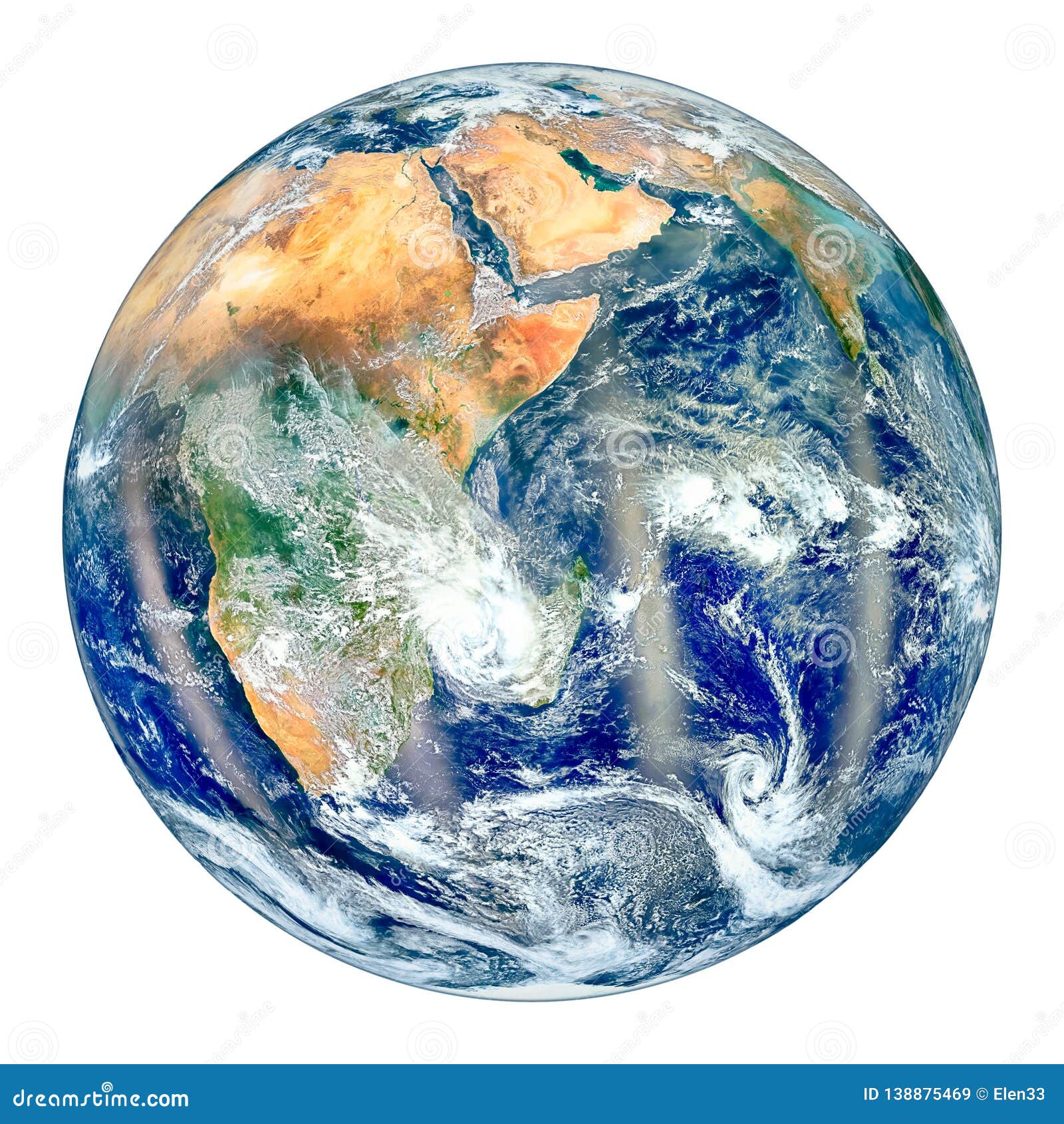 Full Disk of Earth from Space Isolated on White Stock Image - Image of ...