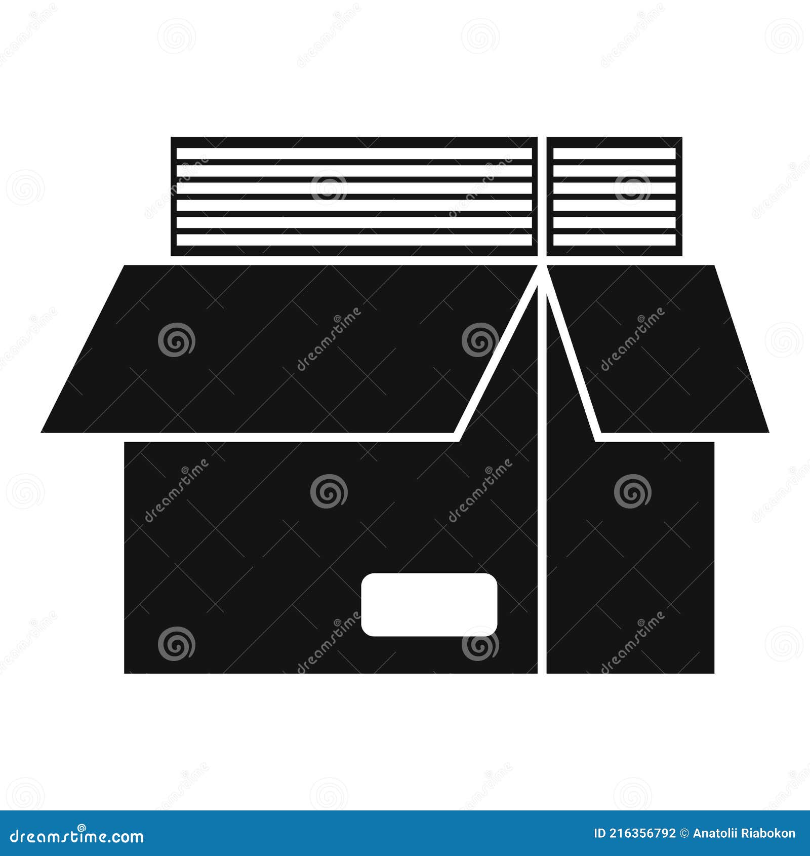 Full Documents Box Icon, Simple Style Stock Vector - Illustration of ...
