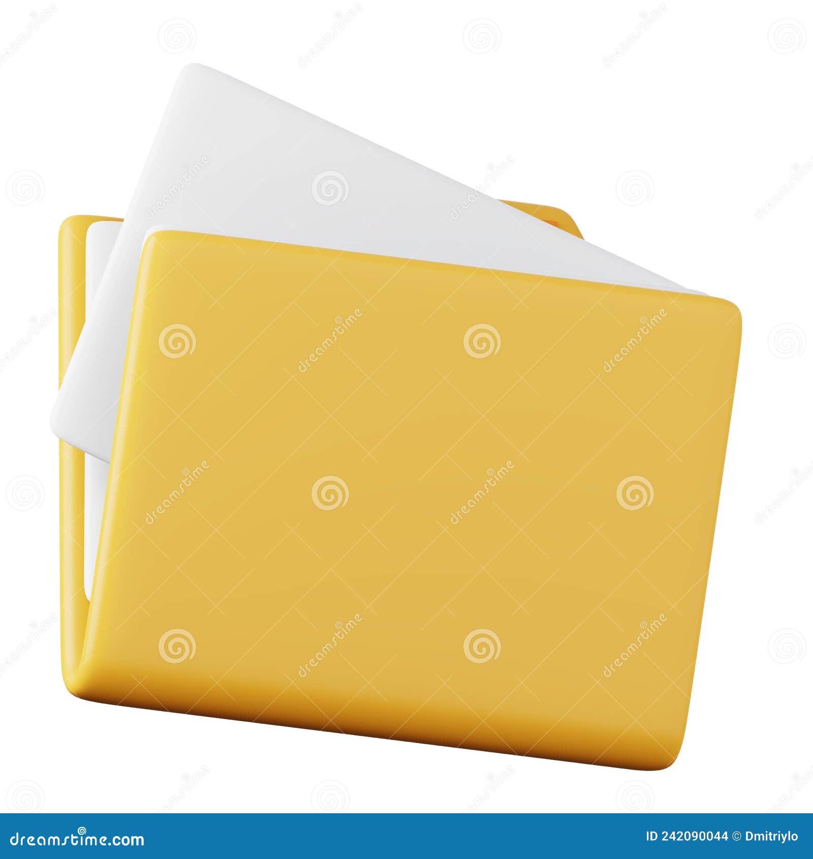 Full Documents Folder High Quality 3D Render Illustration. File ...