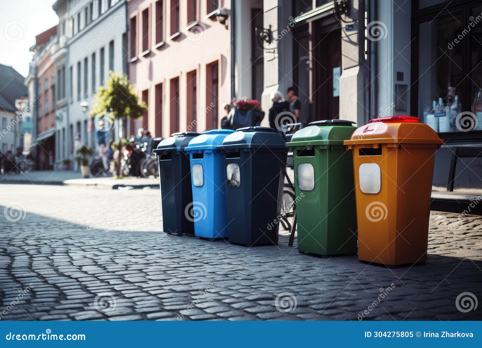 Full Dumpsters Separate Waste, Garbage Containers Standing on the ...