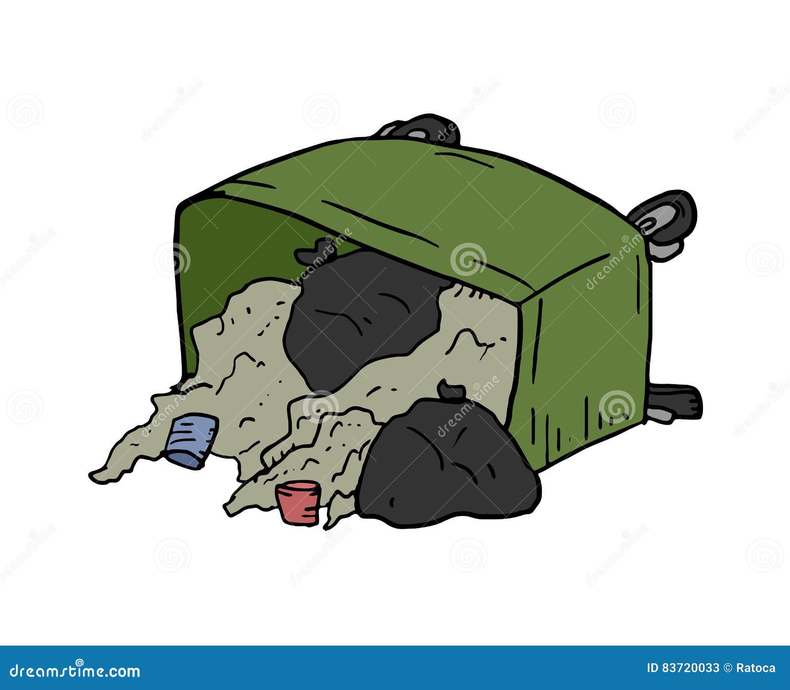 Full dumster illustration stock vector. Illustration of environment ...