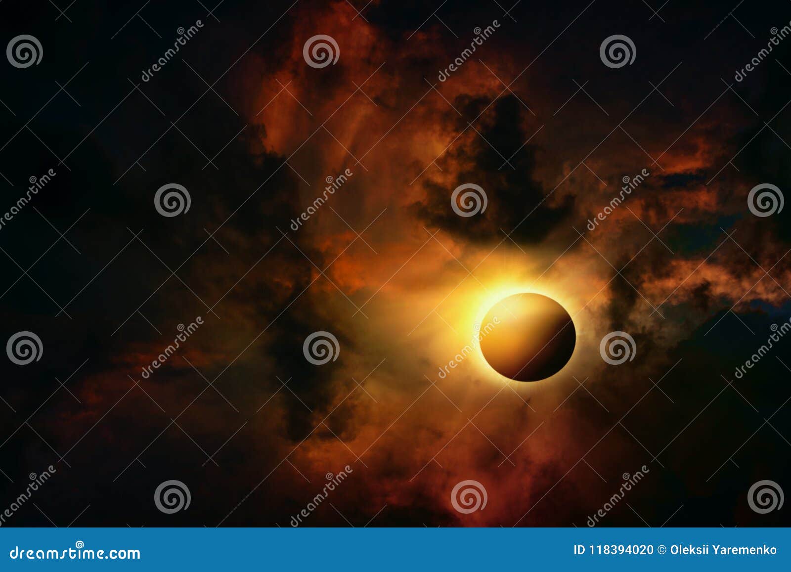 Full Eclipse . Scientific Natural Phenomenon. Total Solar Eclipse with ...