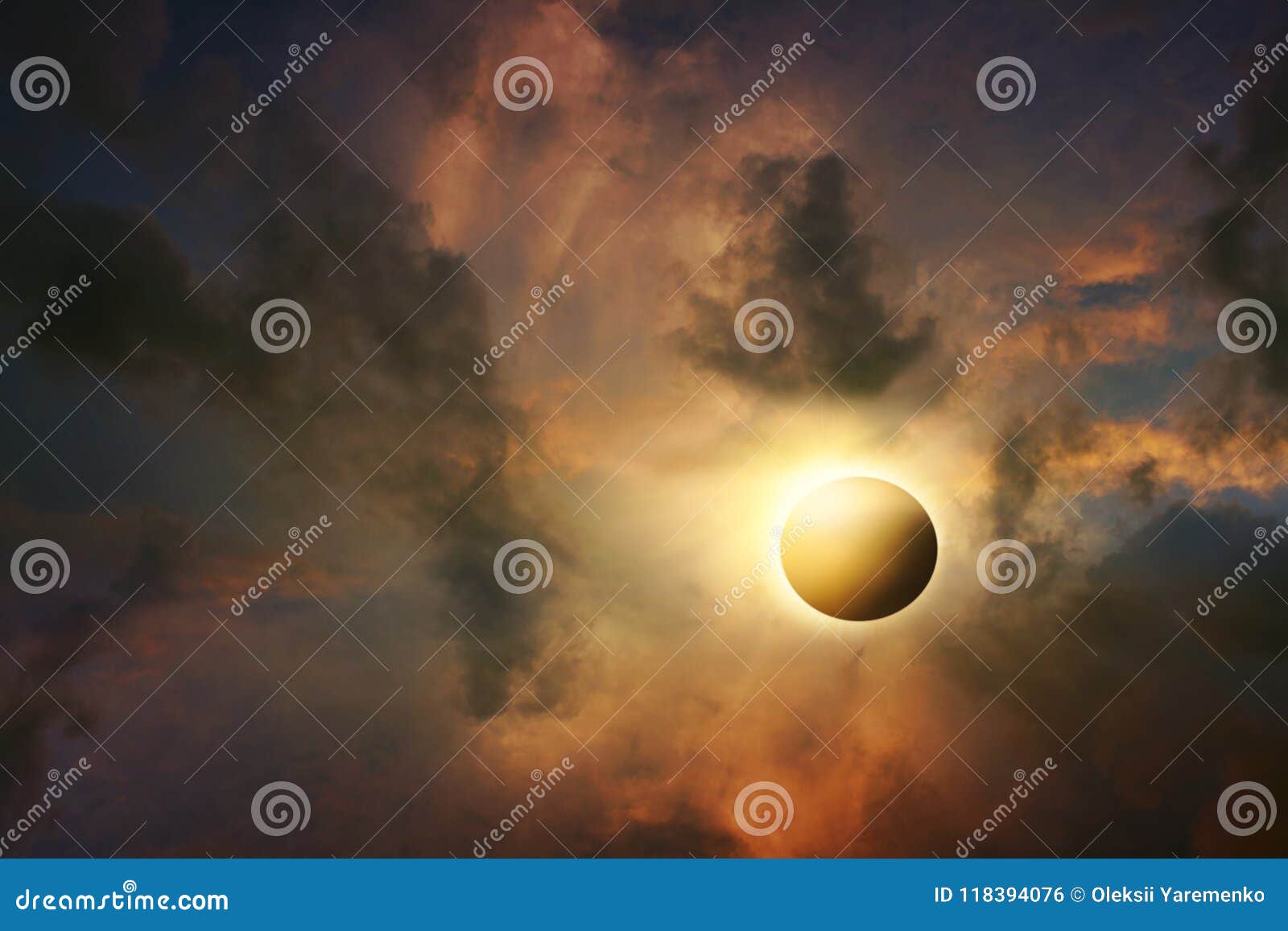 Full Eclipse . Scientific Natural Phenomenon. Total Solar Eclipse with ...