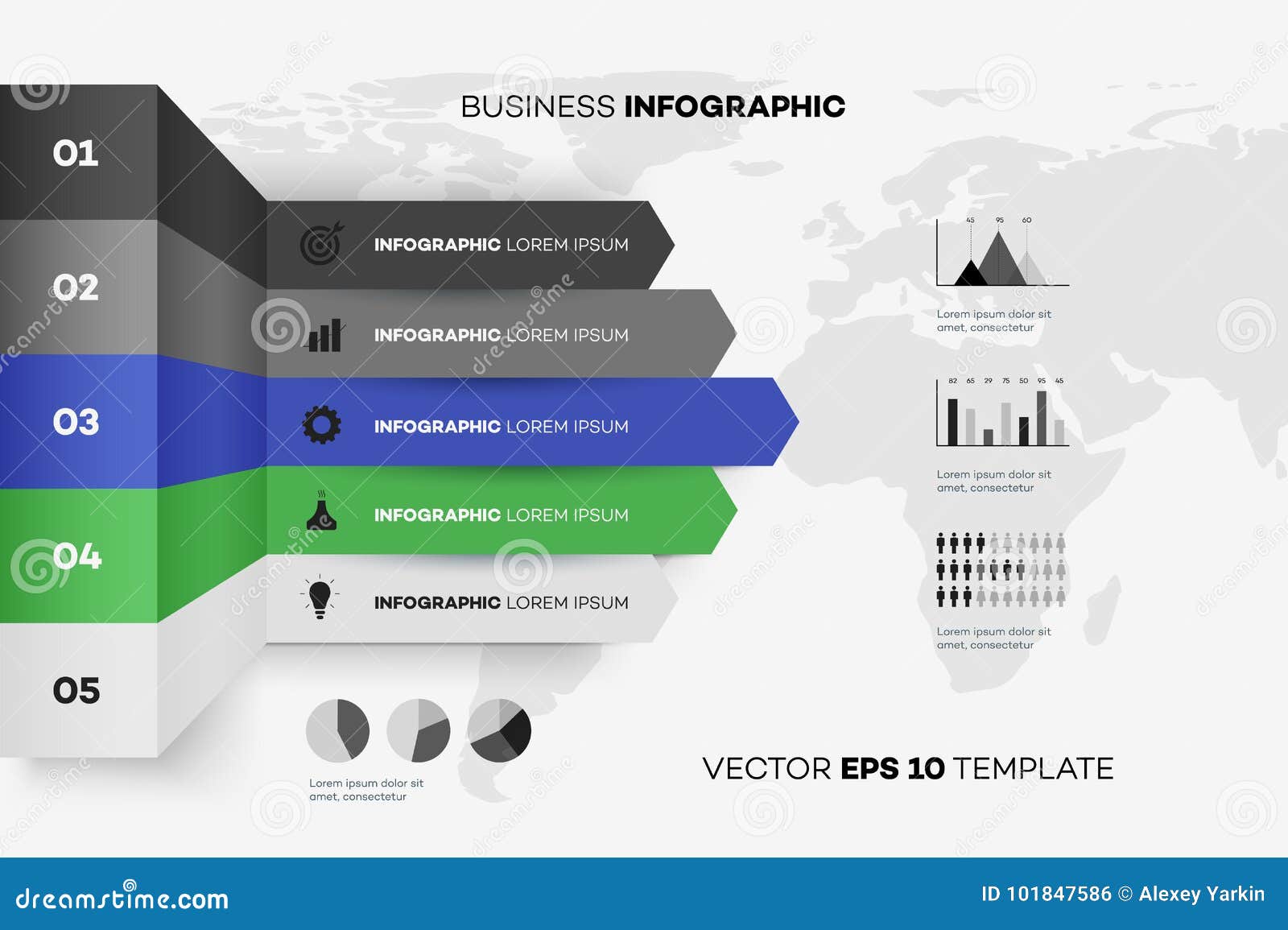Full Editable Business Infographic. Vector Template and Mockup Stock ...