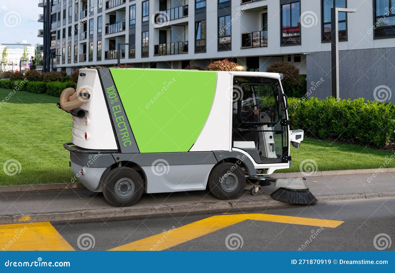 Full Electric Street Vacuum Cleaner Stock Image - Image of sweeper ...