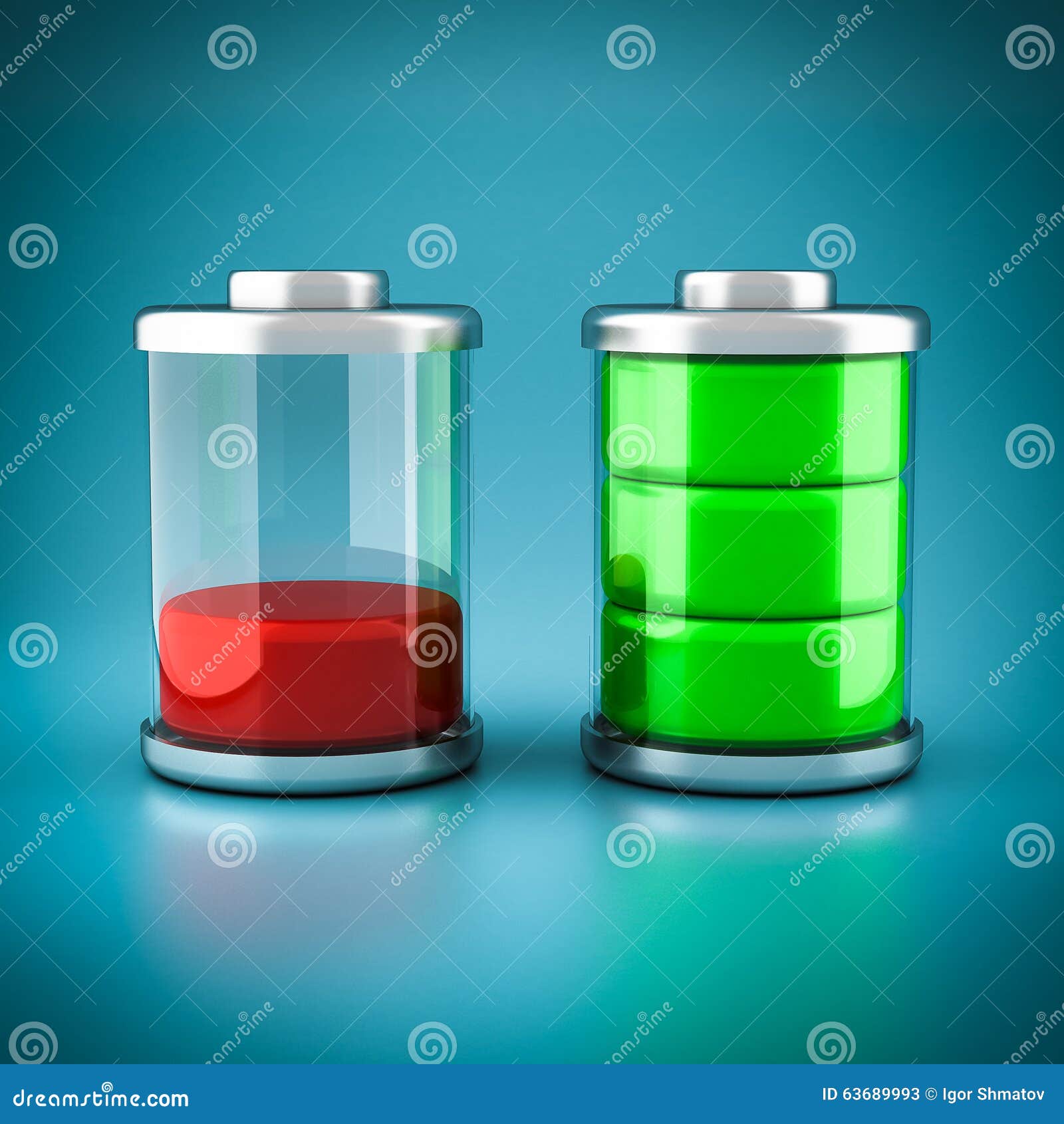 Full and empty batteries stock illustration. Illustration of green ...