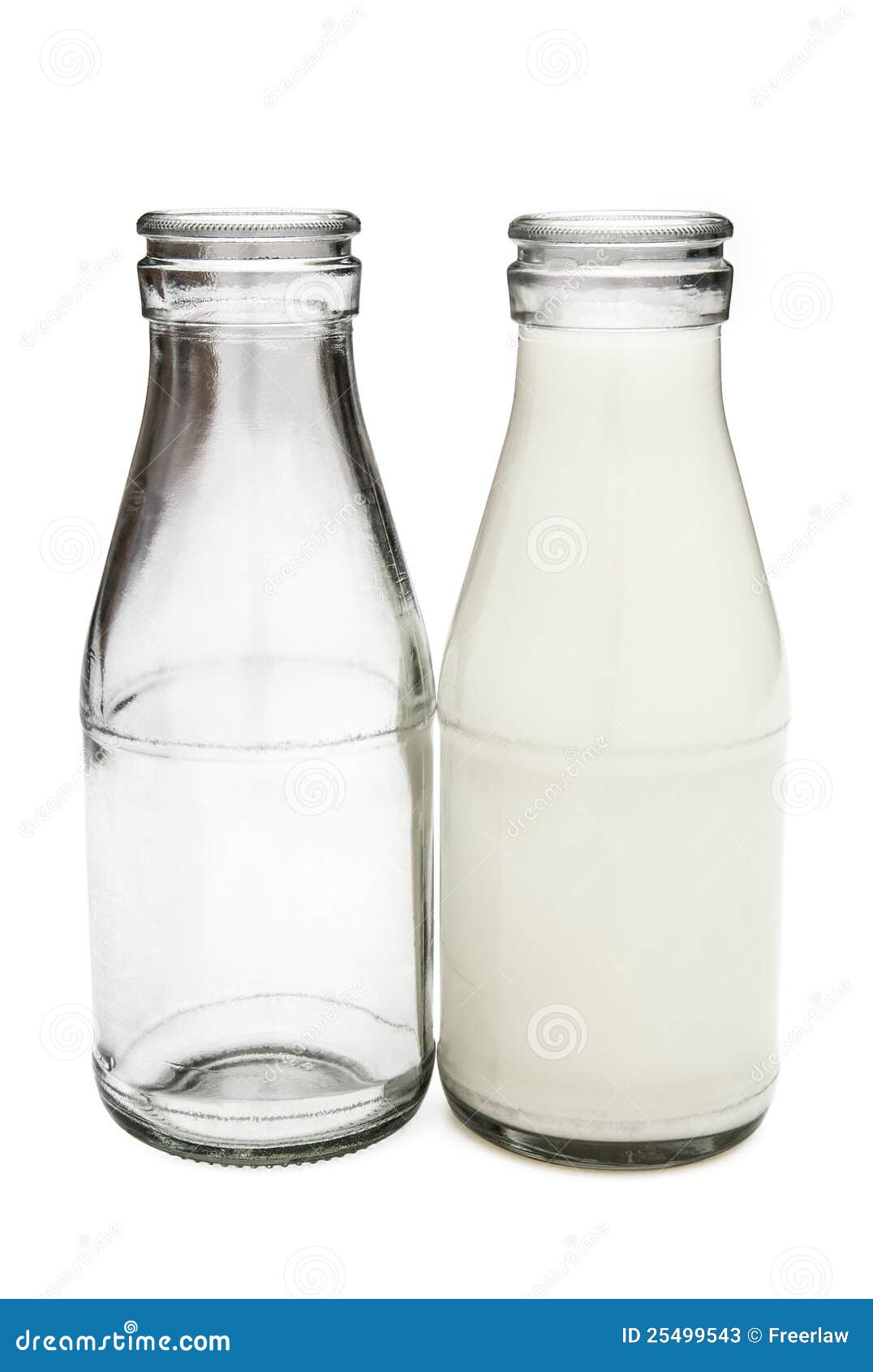 Full and Empty Milk Bottles Stock Image - Image of clipping, calorie ...