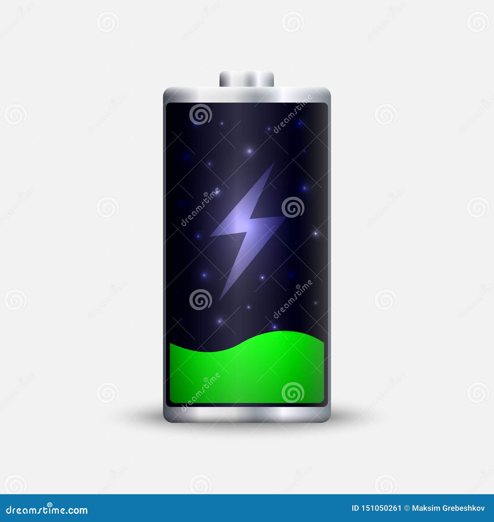 Full energy battery charge stock illustration. Illustration of energy ...