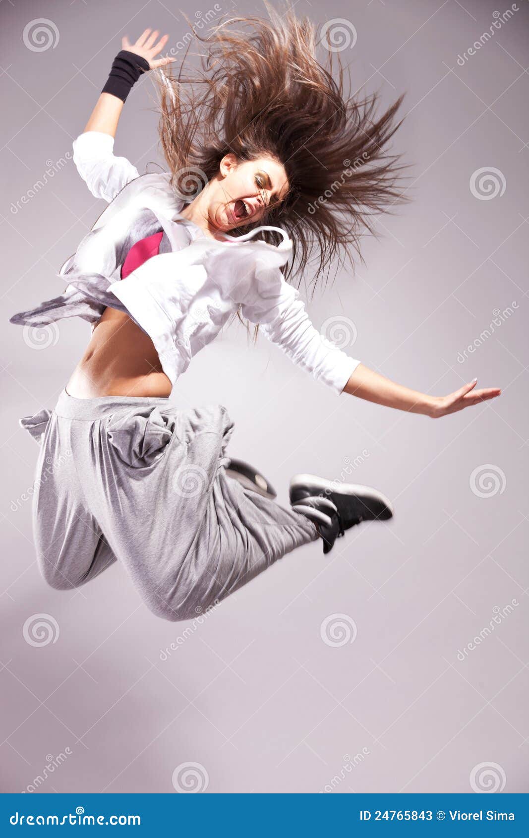 Full of Energy Woman Dancer Stock Image - Image of jump, dancer: 24765843