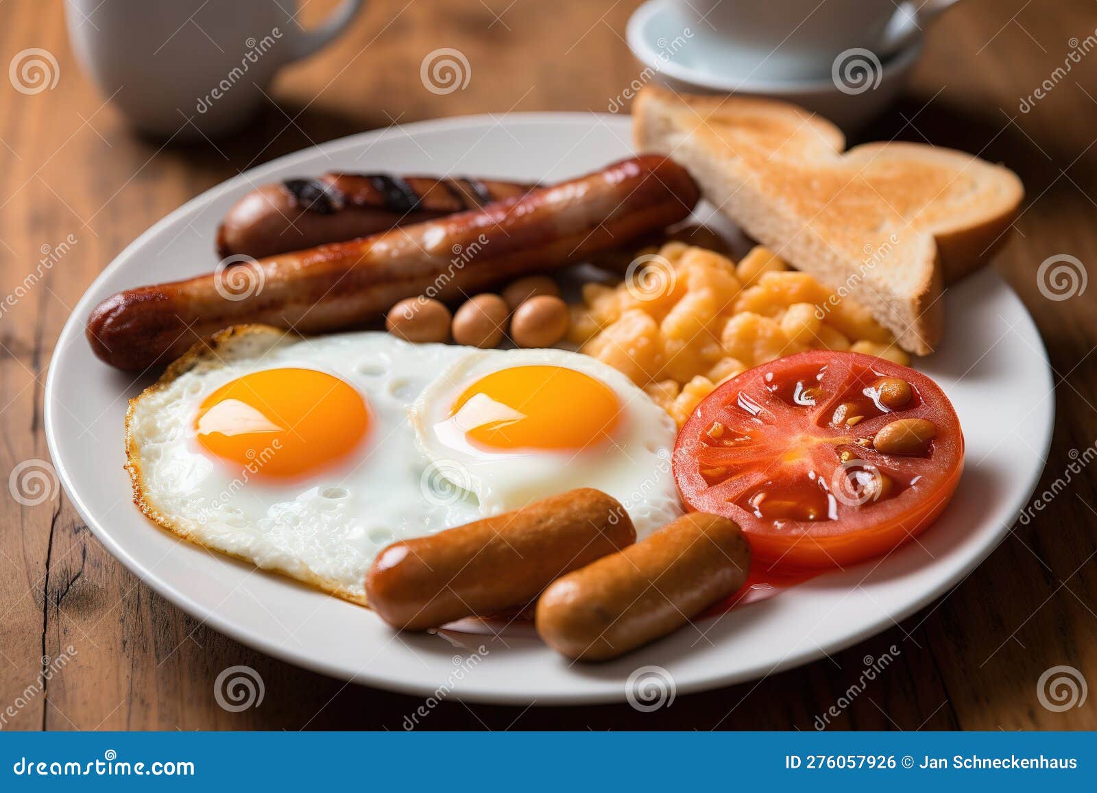 A full english breakfast. stock illustration. Illustration of white ...
