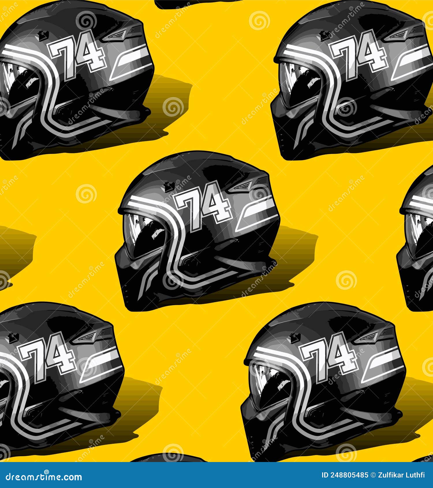 Cool Helmet Pattern Side View Stock Vector - Illustration of clothing ...