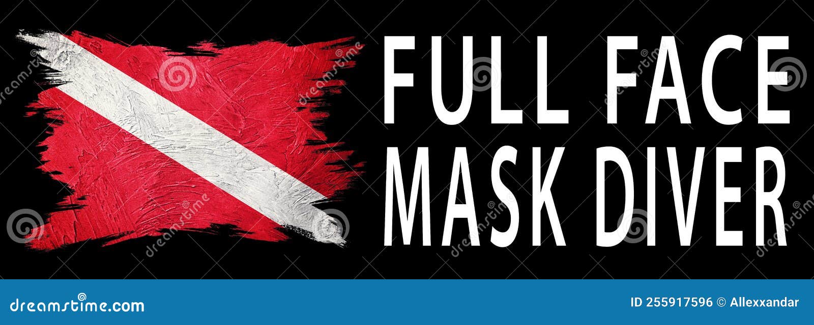 Full Face Mask Diver, Diver Down Flag, Scuba Flag Stock Illustration ...