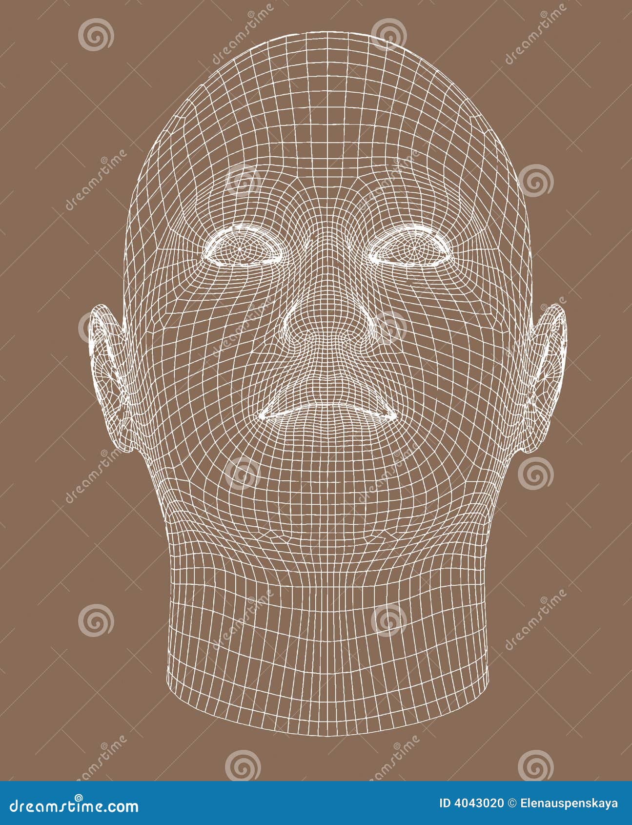Full-face Wireframe Render Young Woman Stock Vector - Illustration of ...