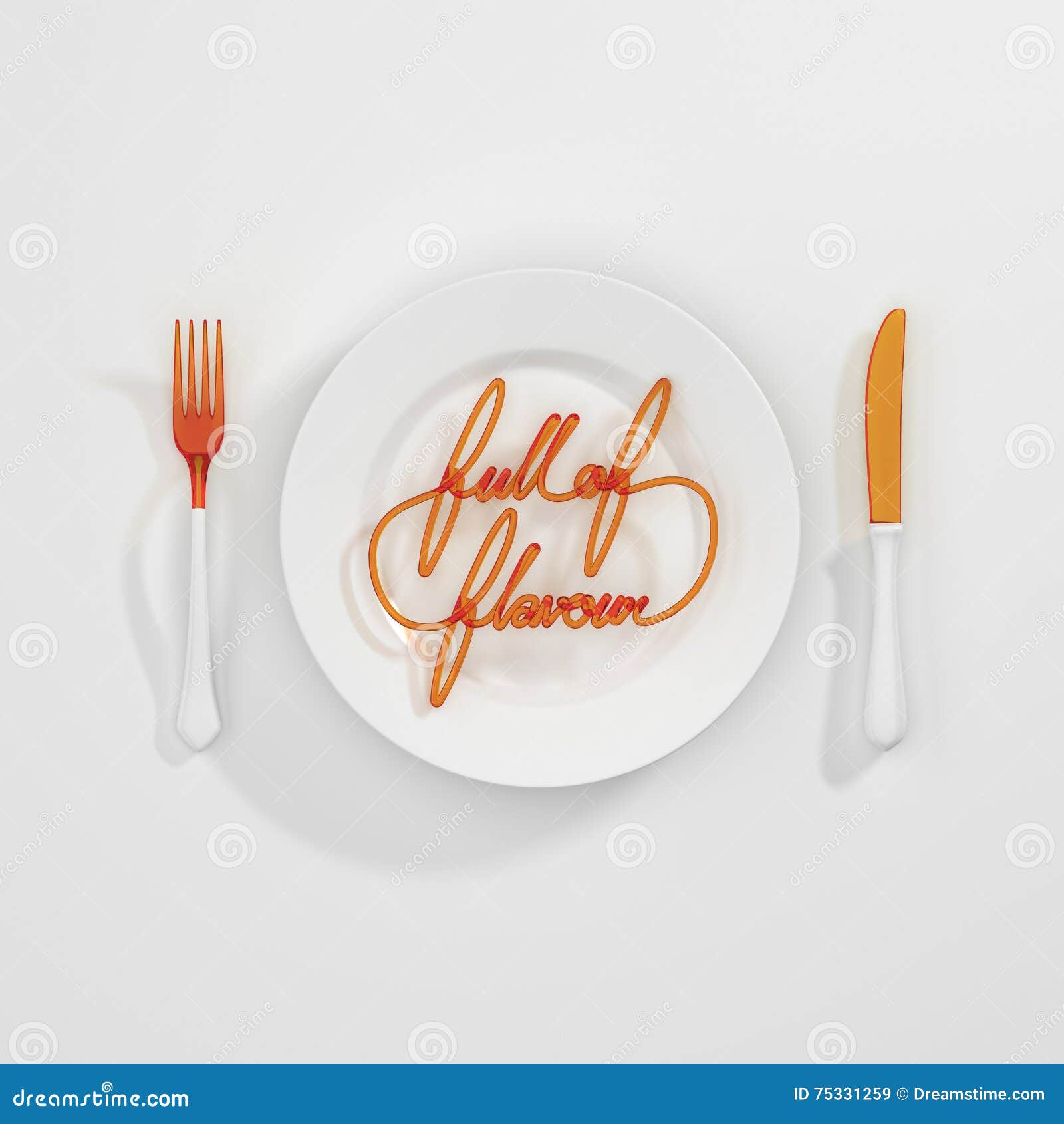 Full of Flavour Quote Typographical Background. Minimal Illustration ...