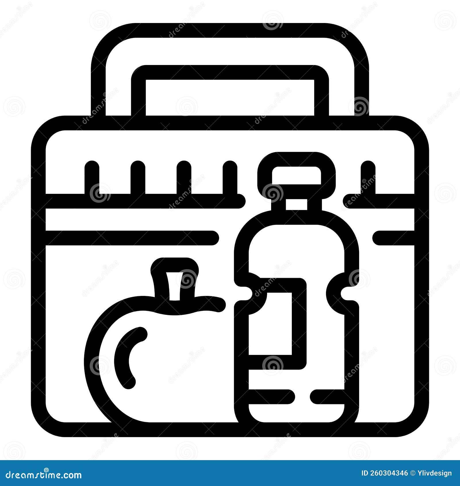 Full Food Box Icon Outline Vector. School Meal Stock Illustration ...