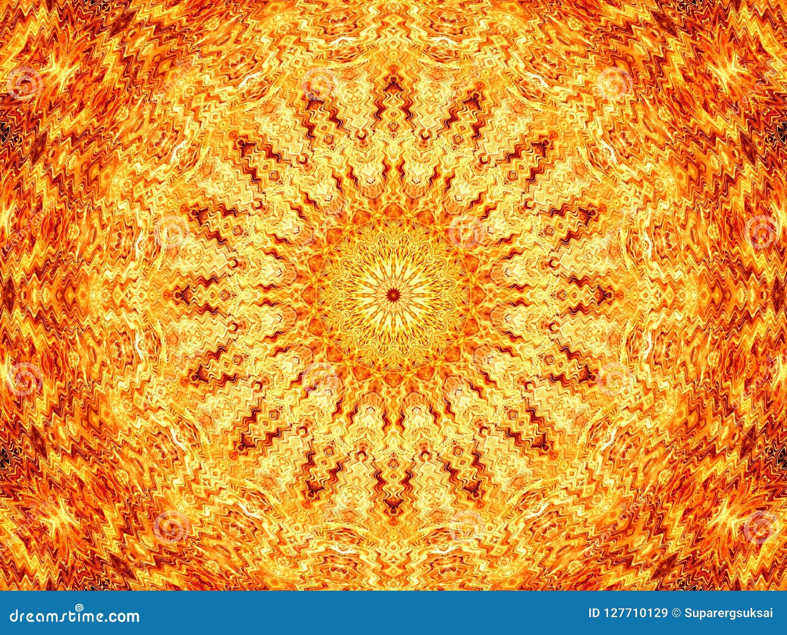 Abstract Background of Fire Mandala Pattern Stock Illustration ...