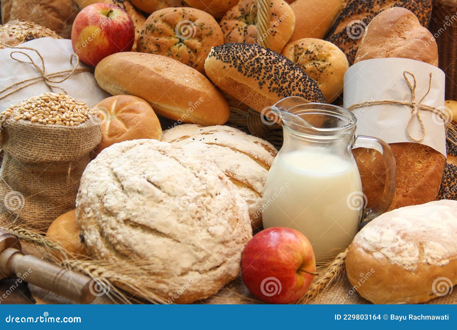 Full Frame Assorted European Breads in Rustic Style Stock Photo - Image ...