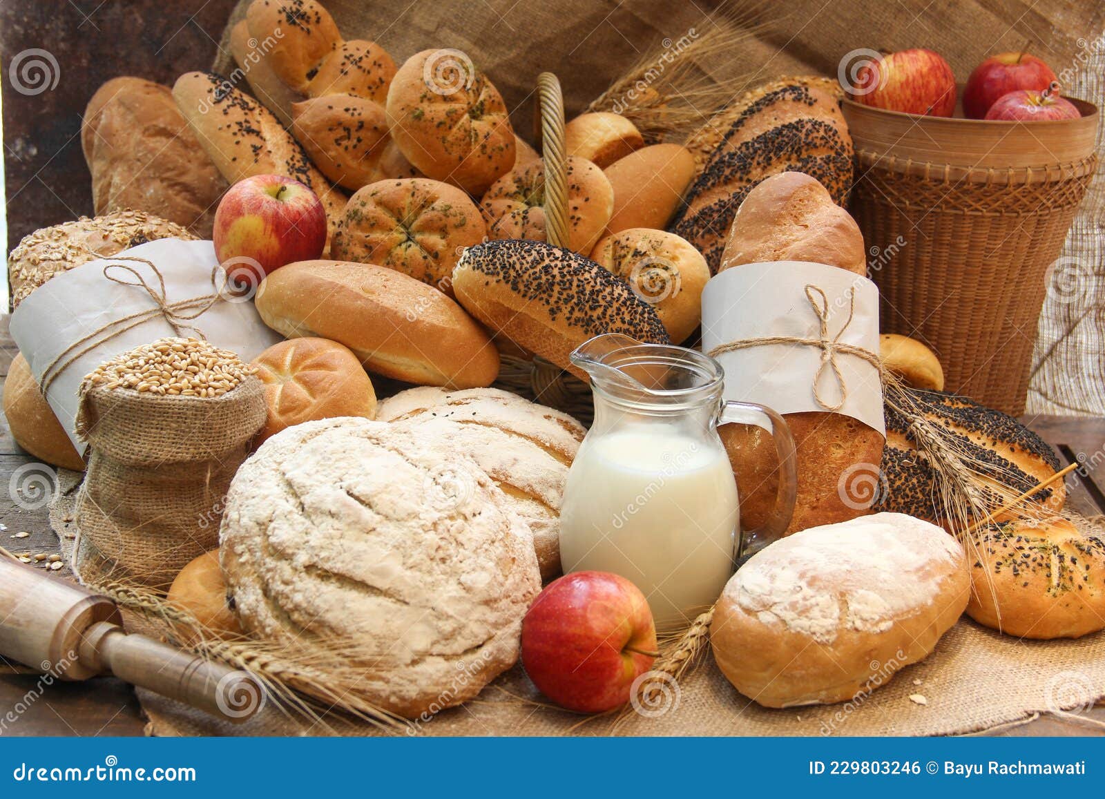 Full Frame Assorted European Breads in Rustic Style Stock Photo - Image ...