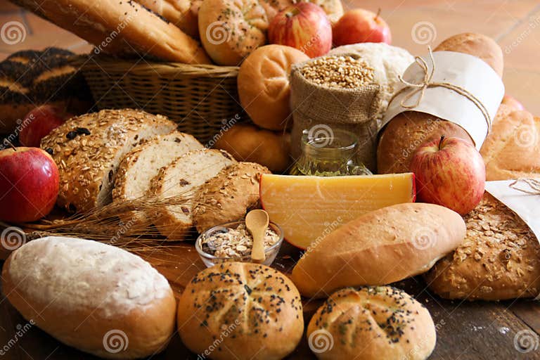 Full Frame Assorted European Breads in Rustic Style Stock Image - Image ...