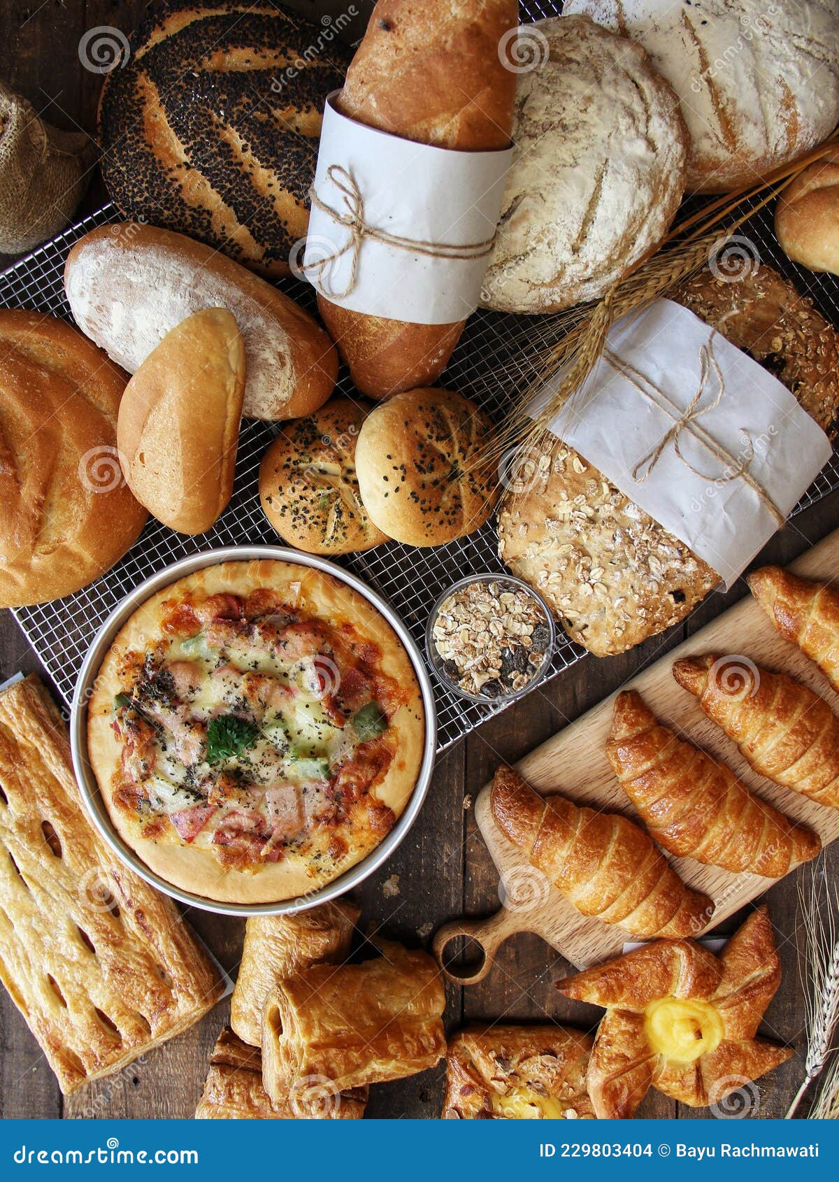 Full Frame Assorted European Breads in Rustic Style Stock Photo - Image ...