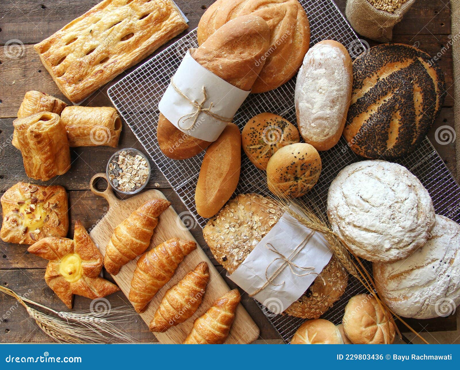 Full Frame Assorted European Breads in Rustic Style Stock Photo - Image ...