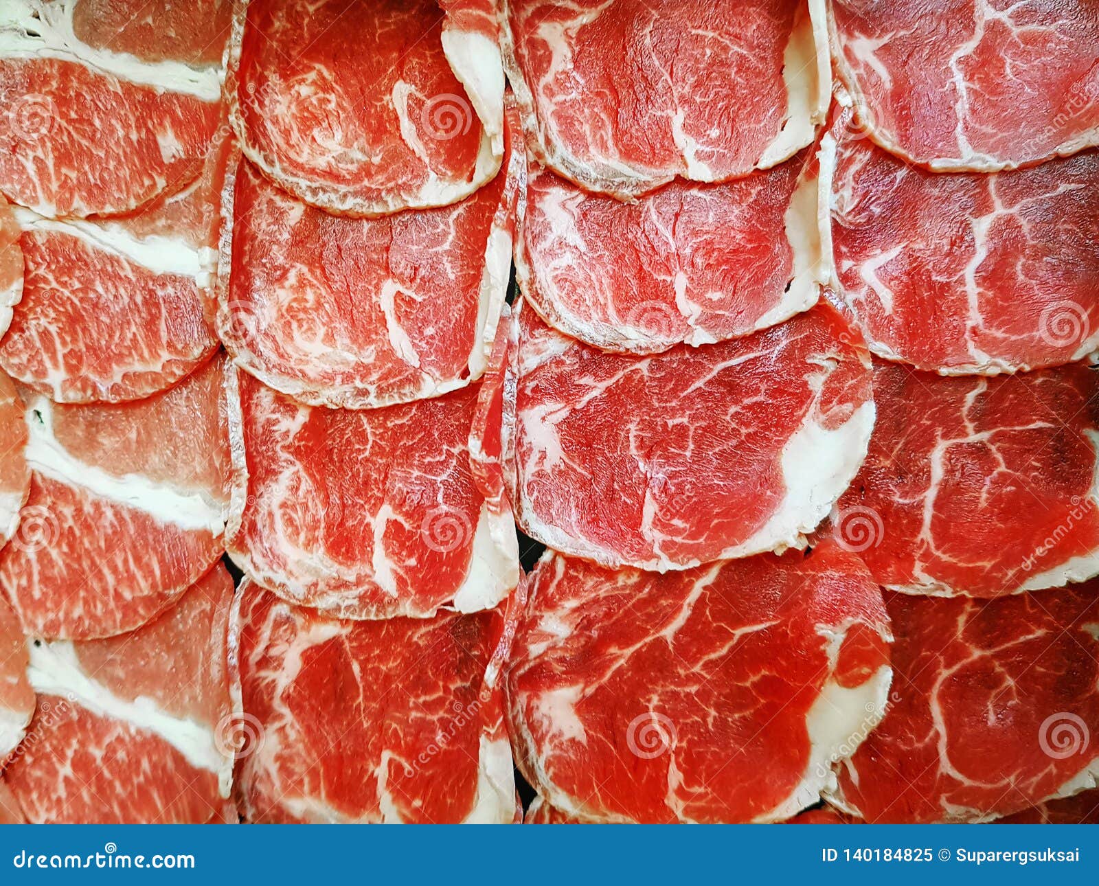 Full Frame Background of Set of Thin Sliced Raw Beef Stock Image ...