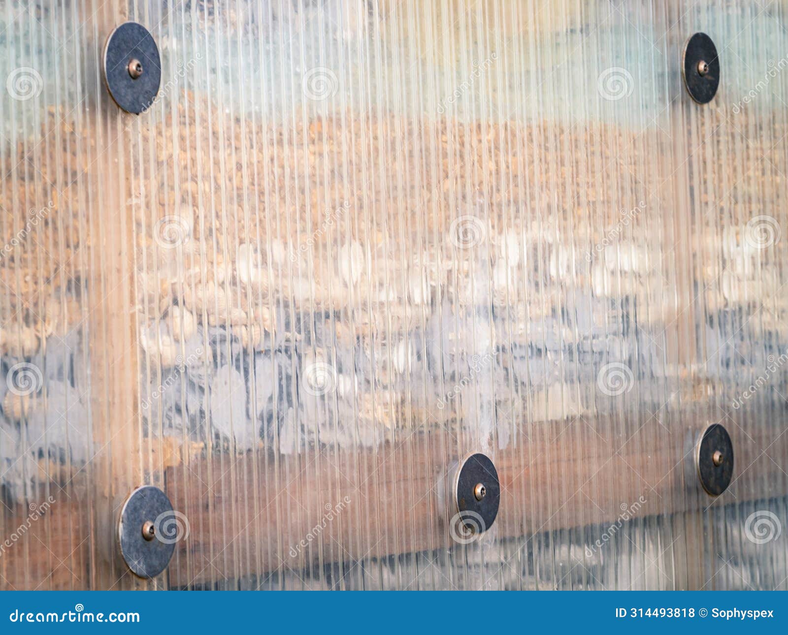 Full Frame Background of Textured Polycarbonate Wall with Rocks Inside ...