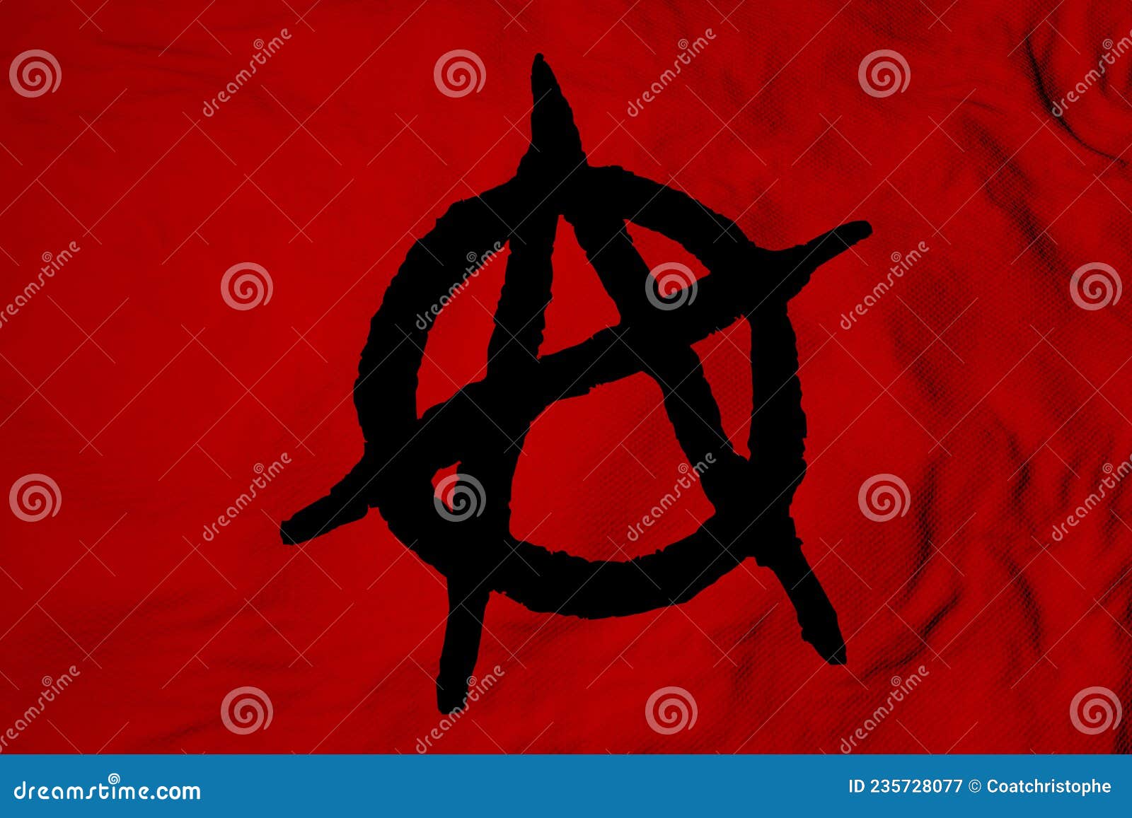 Anarchist Flag in 3D Rendering Stock Illustration - Illustration of ...