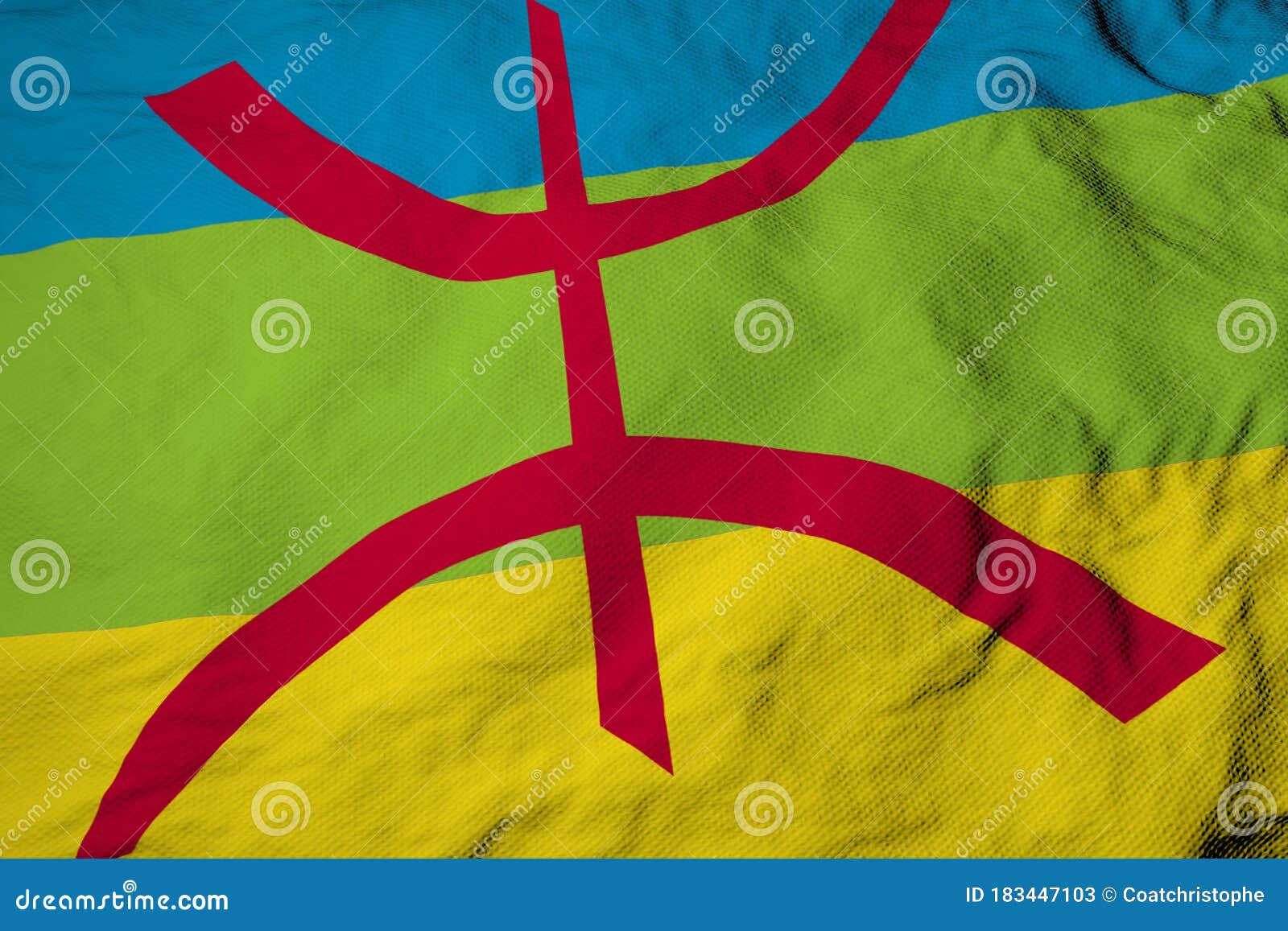 Berber Flag in 3D Rendering Stock Illustration - Illustration of ...