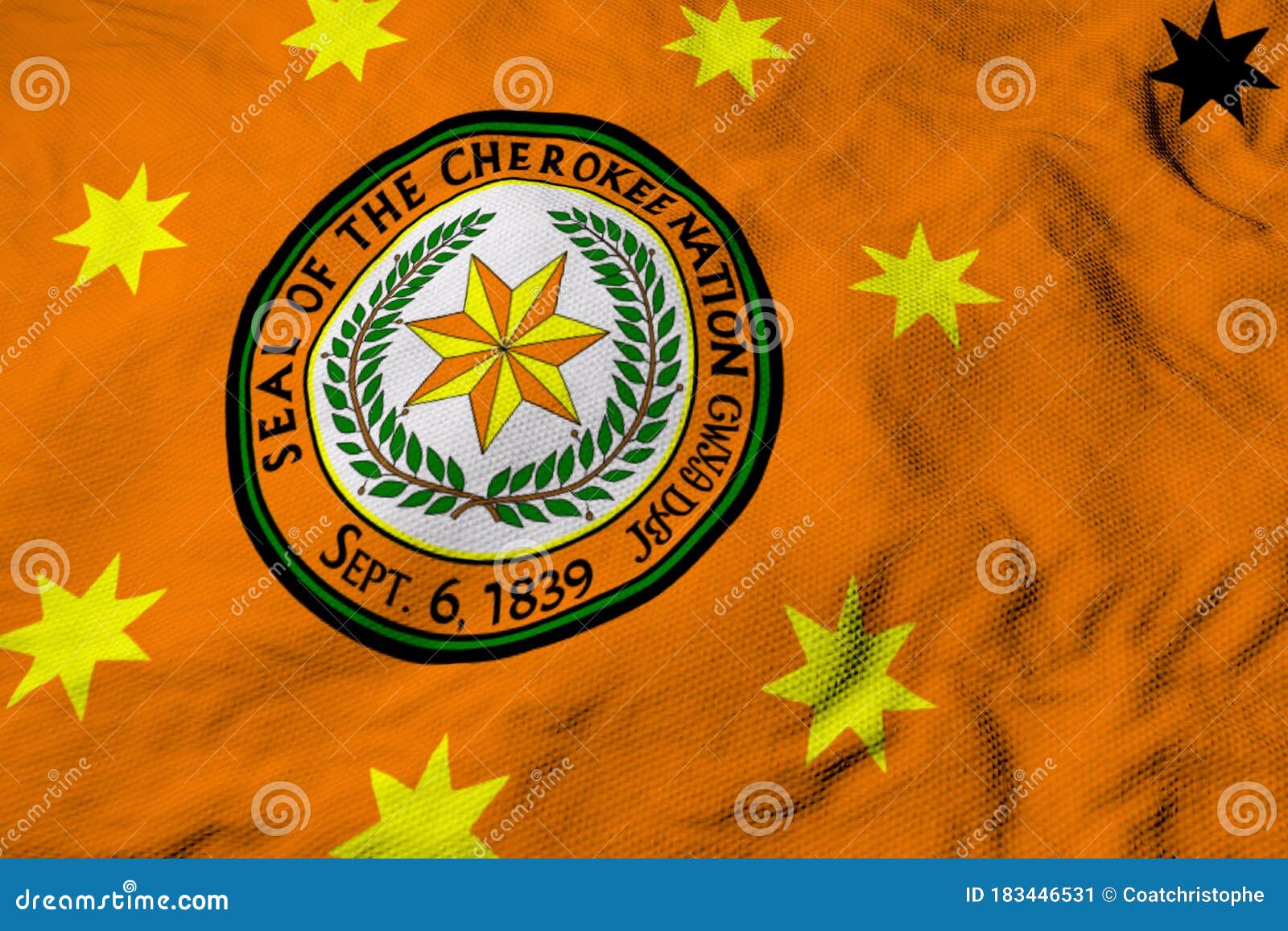 3D Flag Of Cherokee Nation. Royalty-Free Stock Photography ...