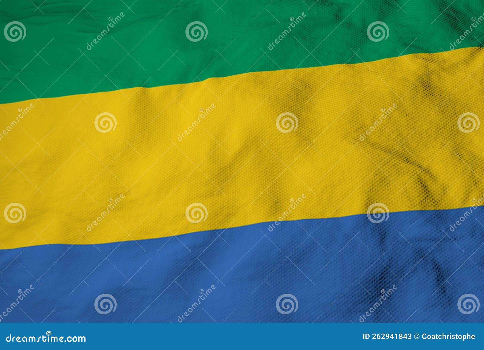 Gabonese Flag in 3D Rendering Stock Illustration - Illustration of ...