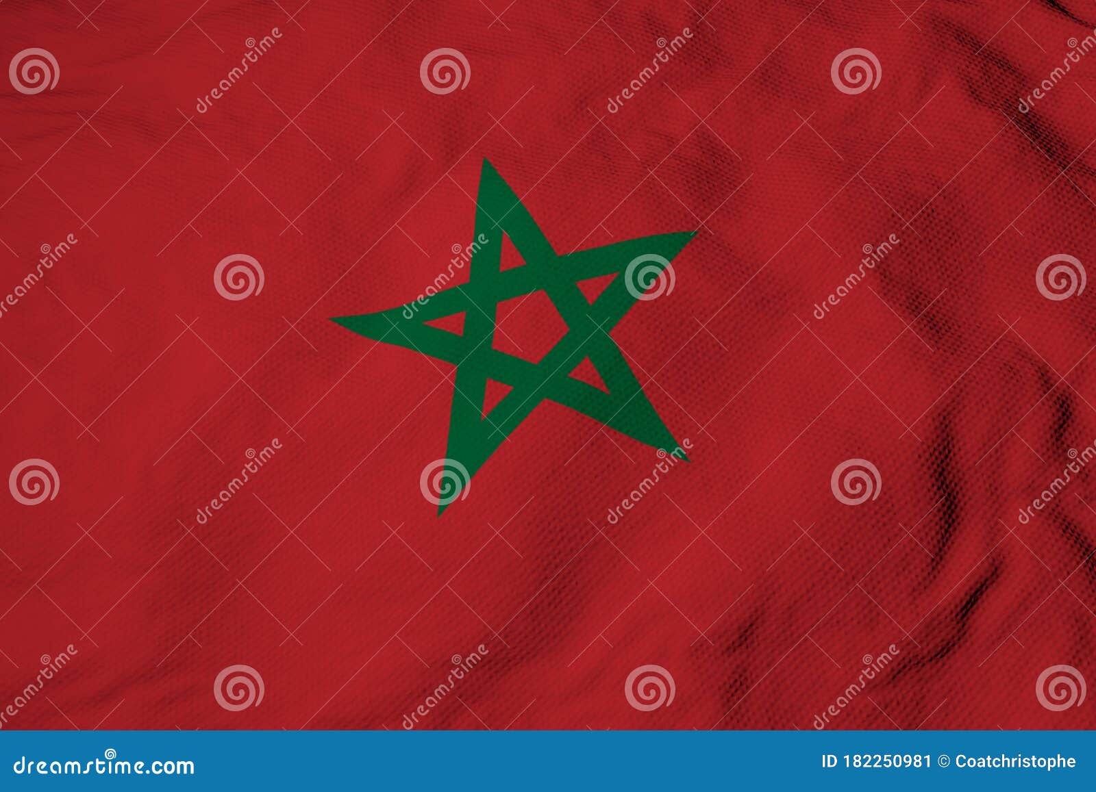 3D Rendering of a Waving Moroccan Flag Stock Illustration ...