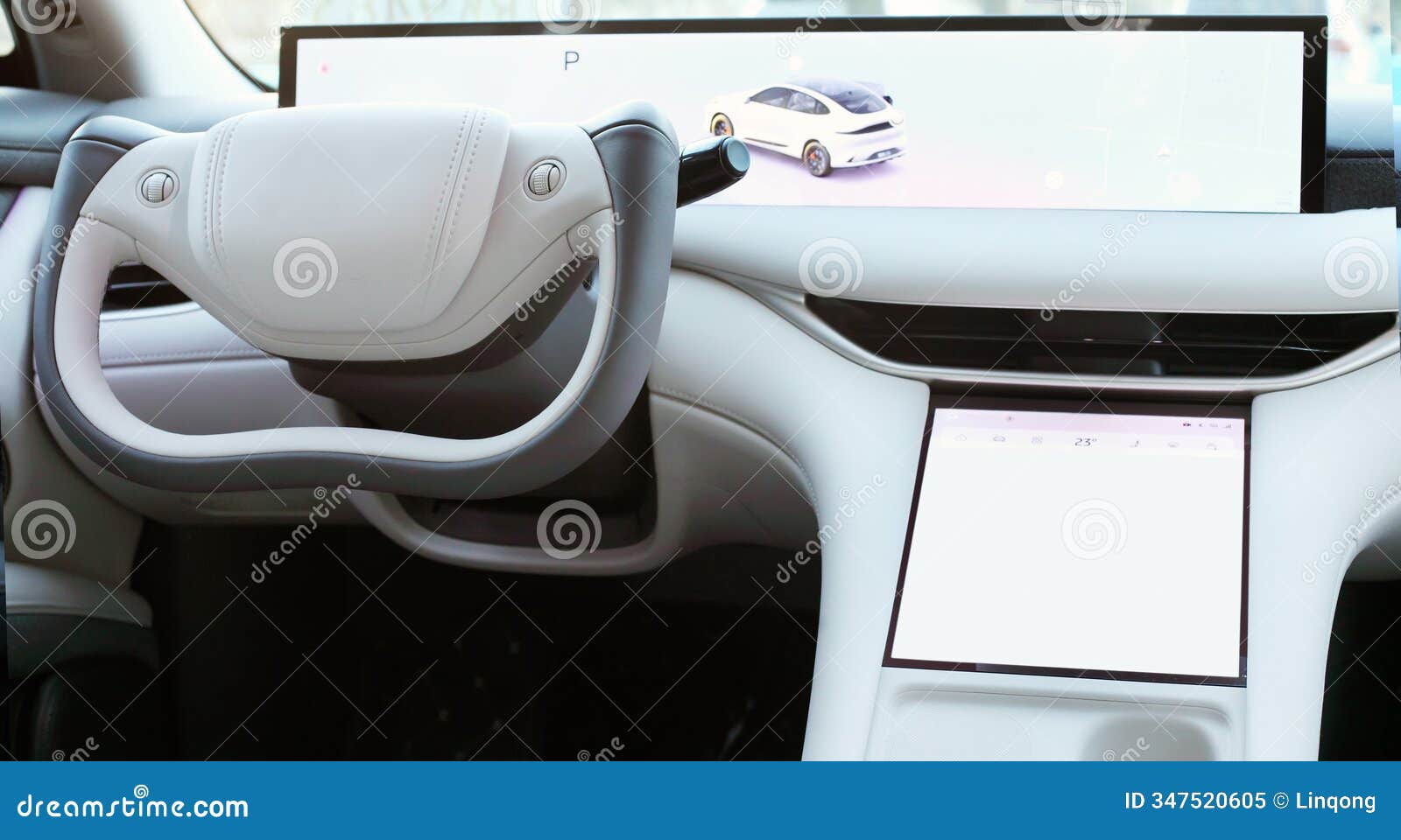 Full-frame Digital Cockpit of Electric Car. Editorial Image - Image of ...