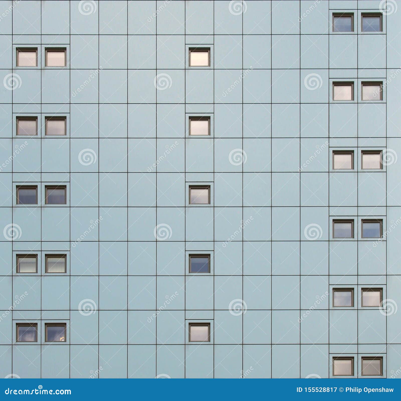 Pattern From The Windows Of A New Multi-storey Building. Window In ...