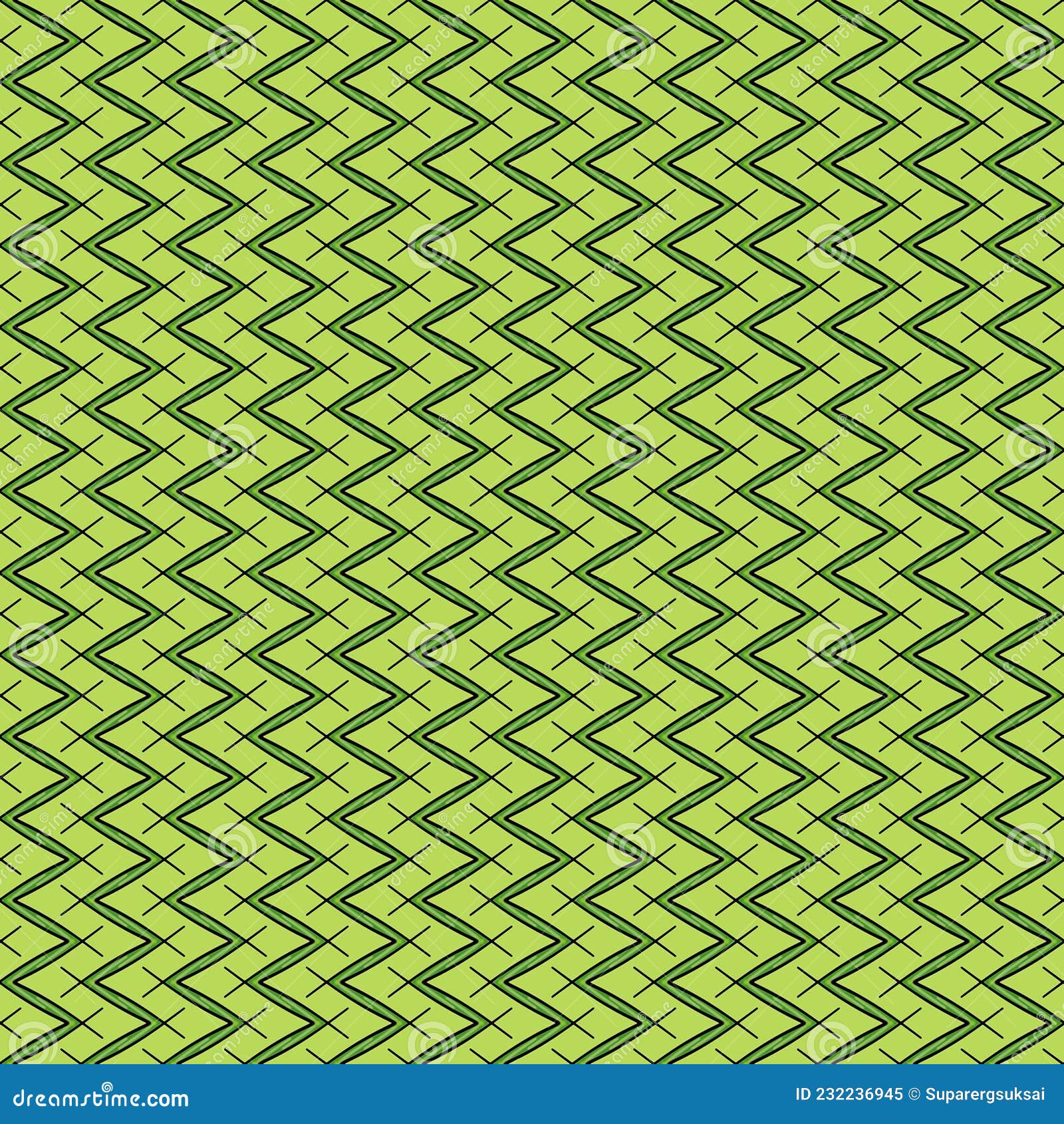 Illustrated Seamless Green Zigzag Pattern Background Stock Illustration ...