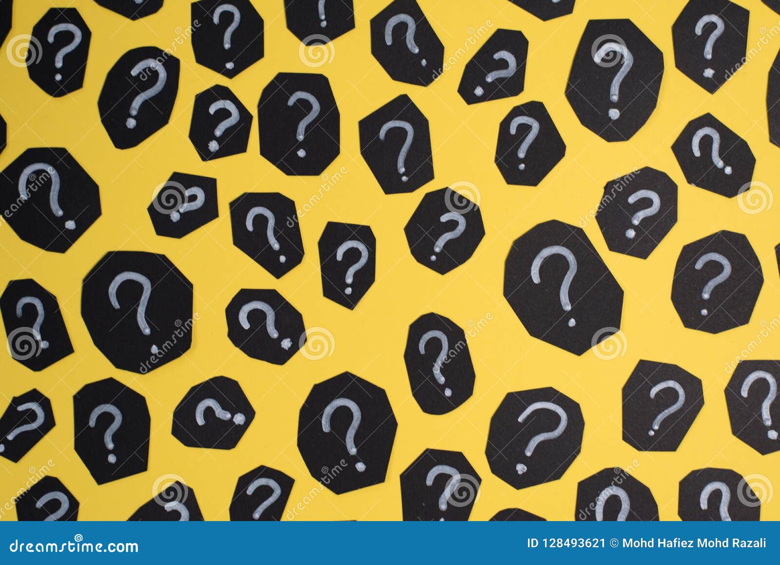 Full Frame Image of Black Paper Card with QUESTION MARK on Yellow ...