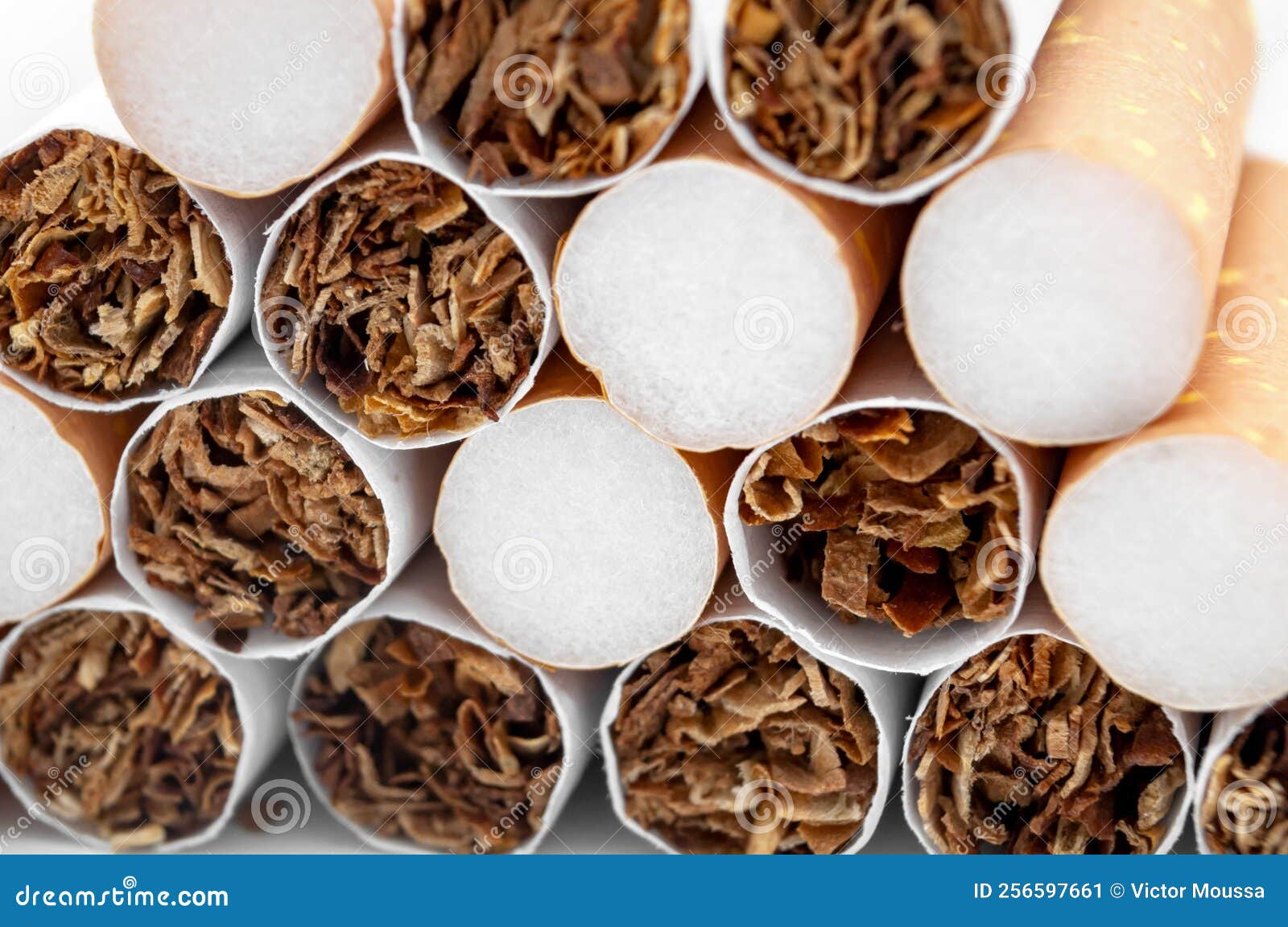 Full Frame Image of Close Up on a Stack of Many Cigarettes Piled Up ...