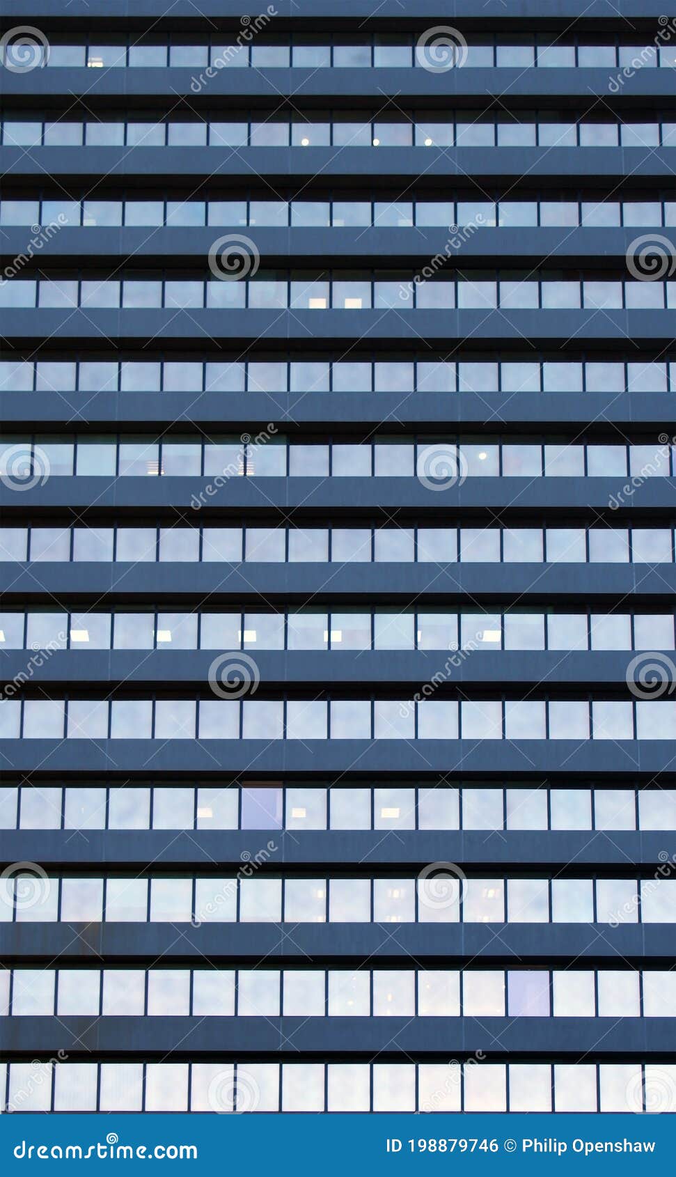 Full Frame Image of a Large Commercial Office Building with Repeating ...