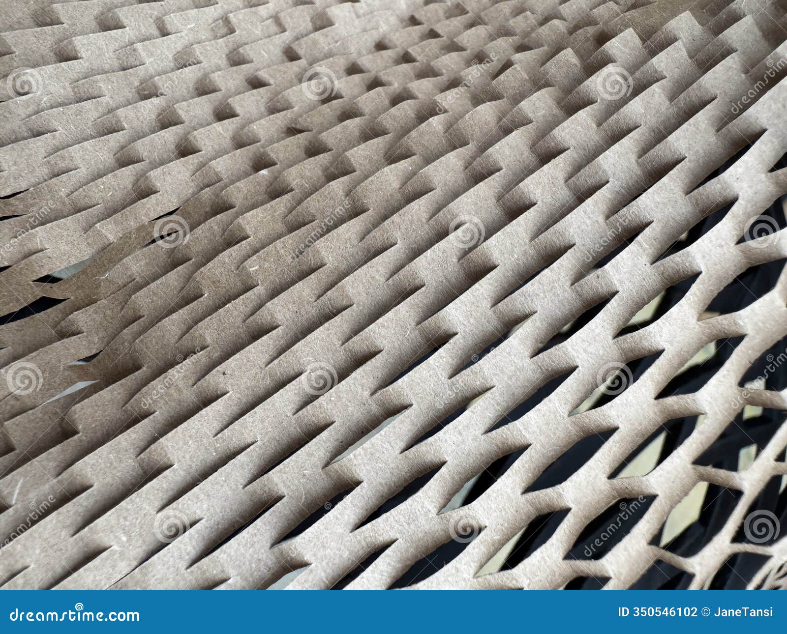 Full Frame Image of Scrunched Manilla Coloured Honeycomb Packaging ...