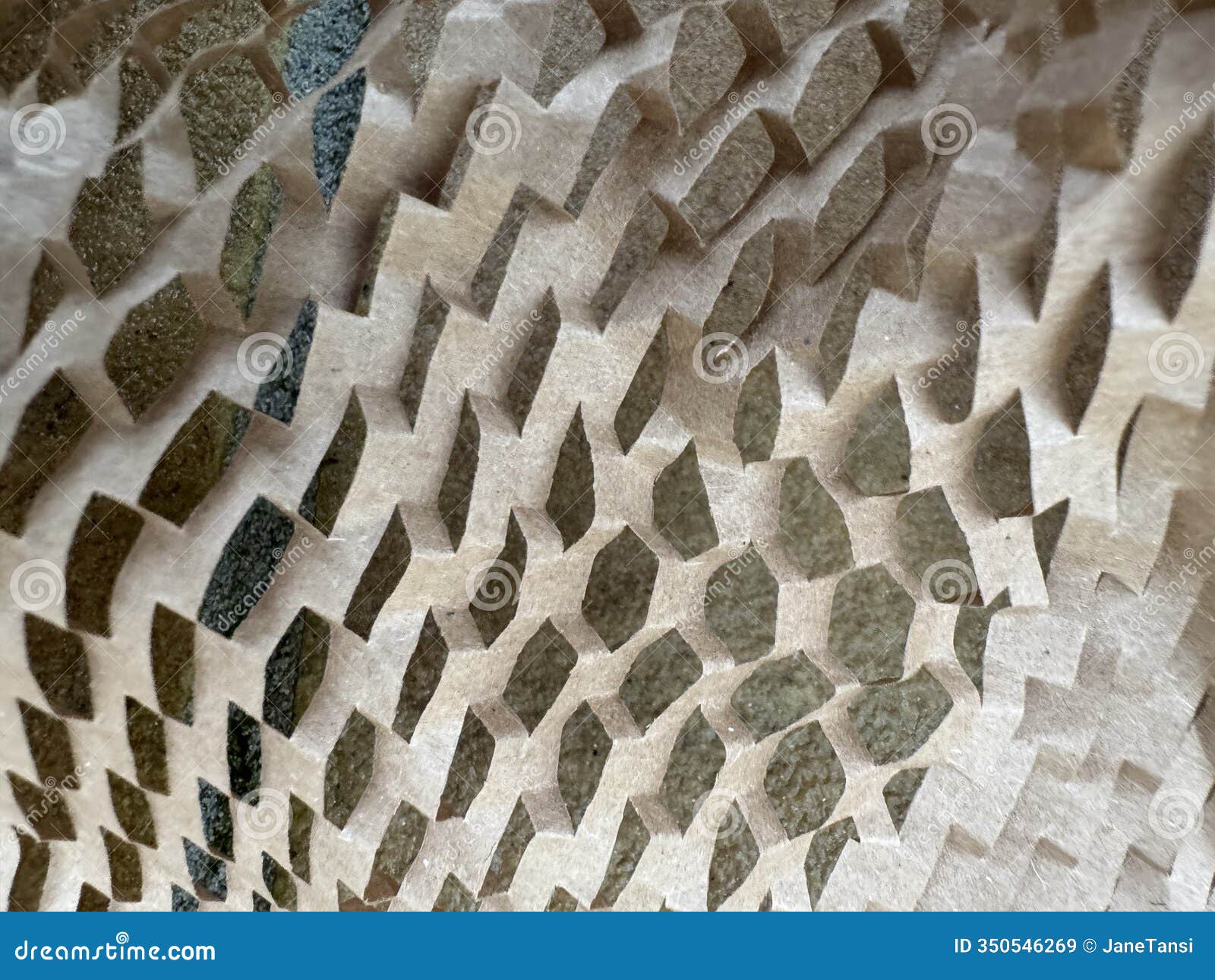 Full Frame Image of Scrunched Manilla Coloured Honeycomb Packaging ...