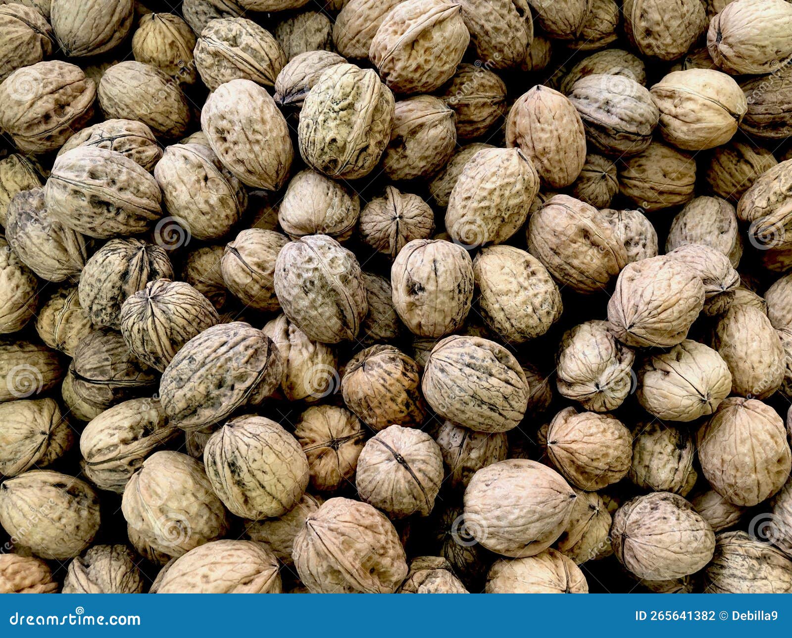 Full frame shot of walnuts stock photo. Image of closeup - 265641382