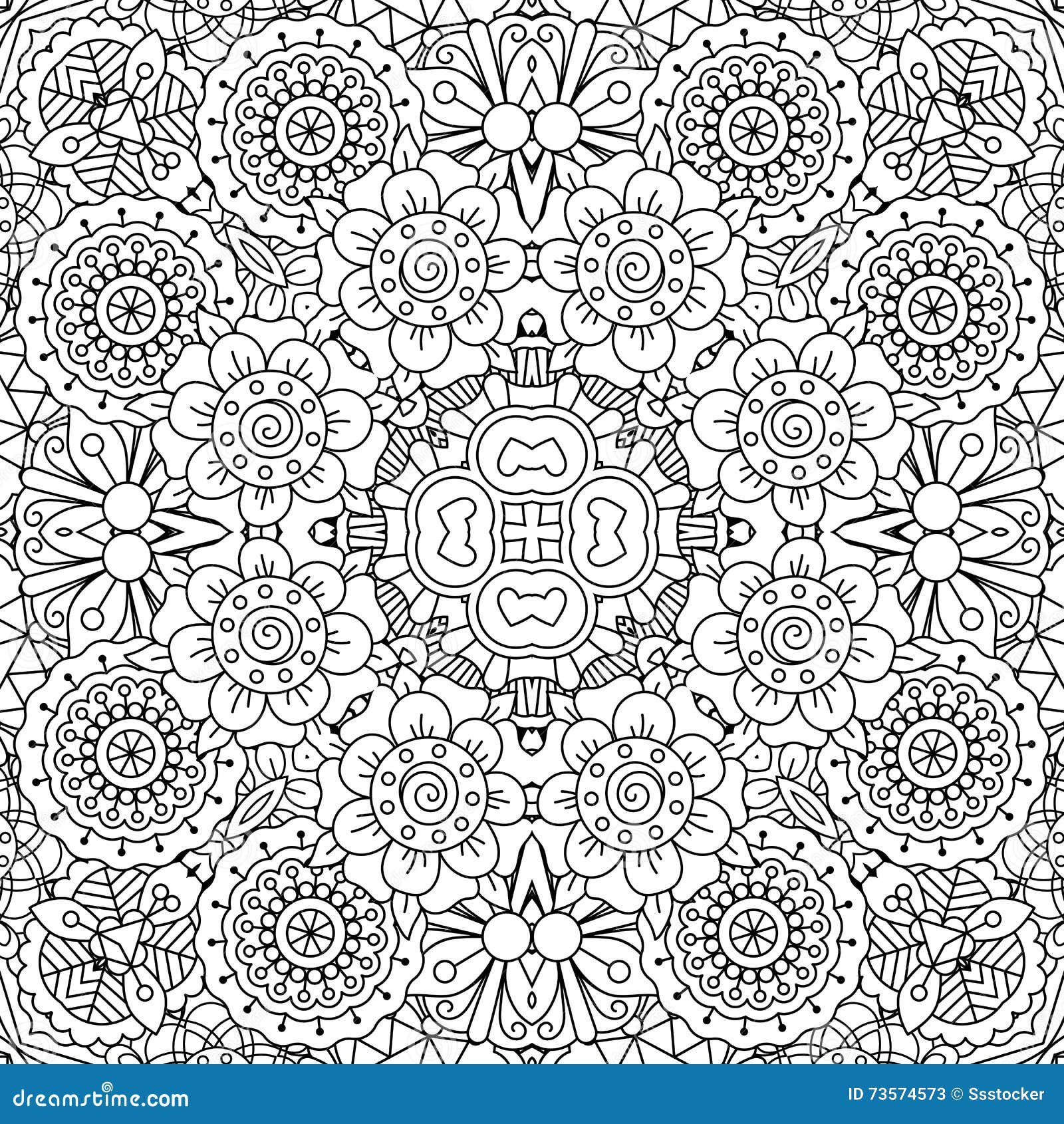 Full Frame Kaleidoscope Background of Patterns Stock Vector ...