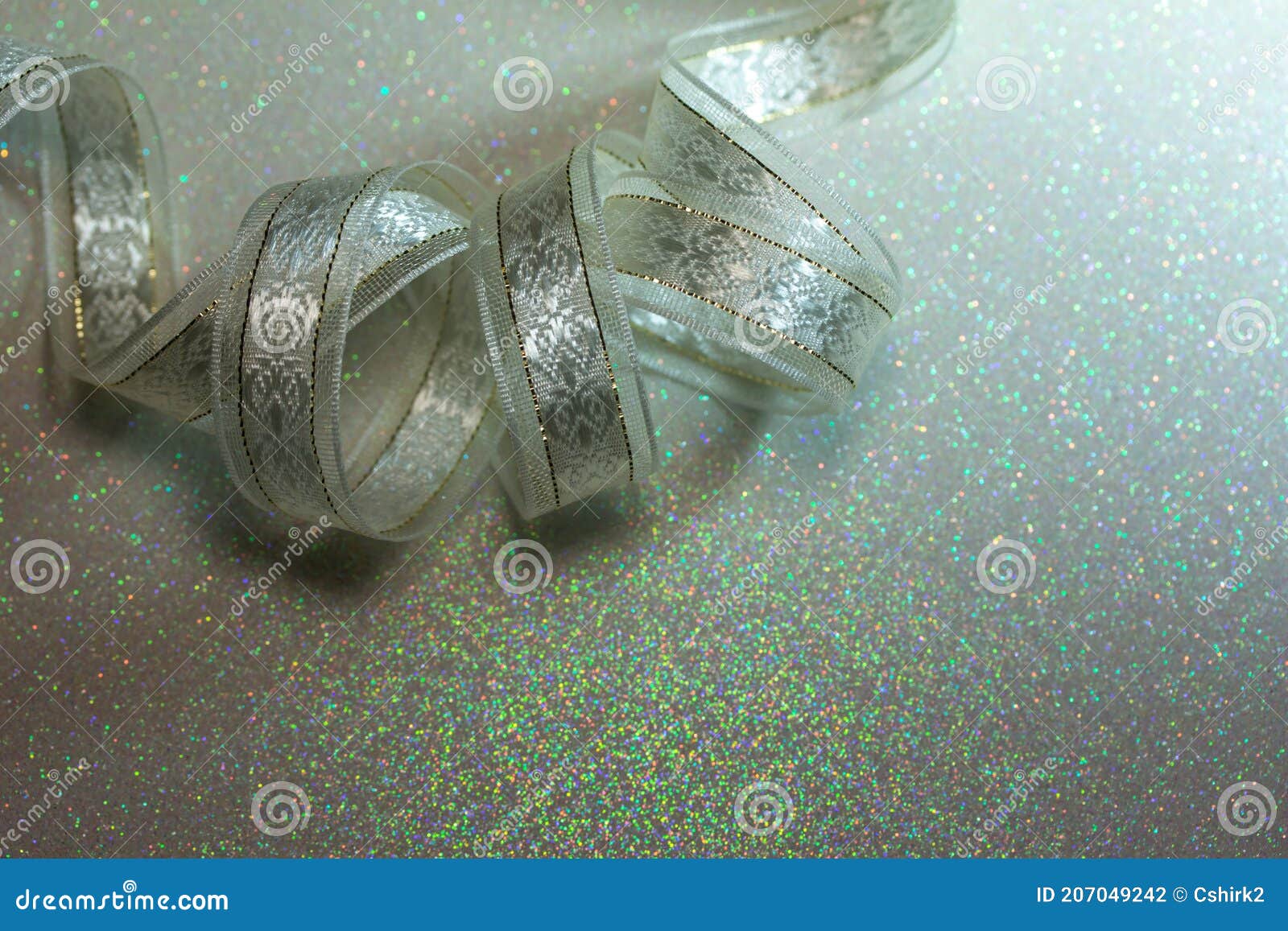 Macro Defocused Silver White Brocade Fabric Ribbon Abstract Stock Photo ...